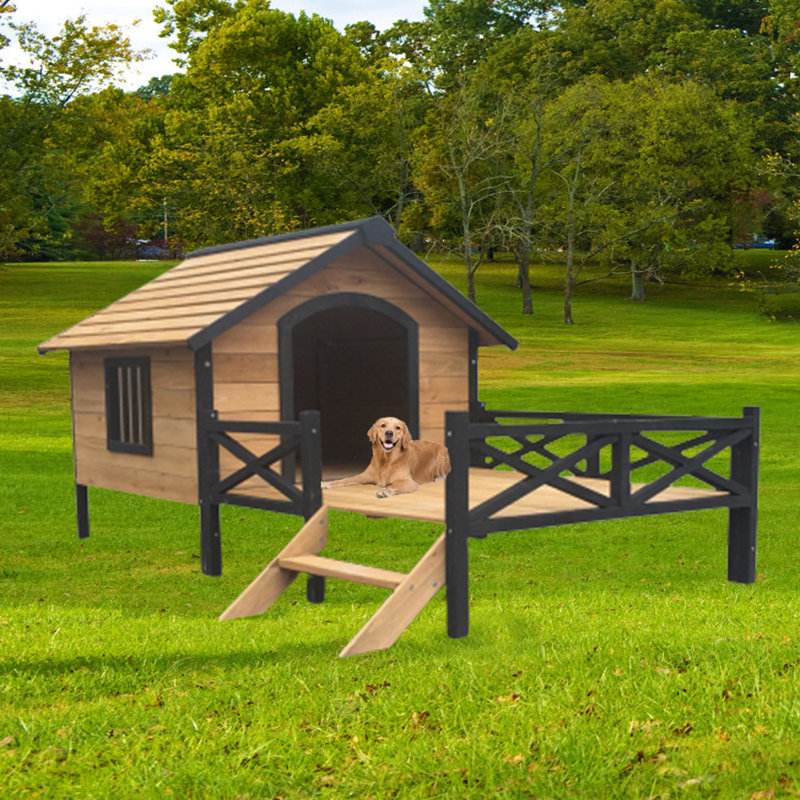Tucker Murphy Pet™ Dashani Brown Wood Dog House | Wayfair