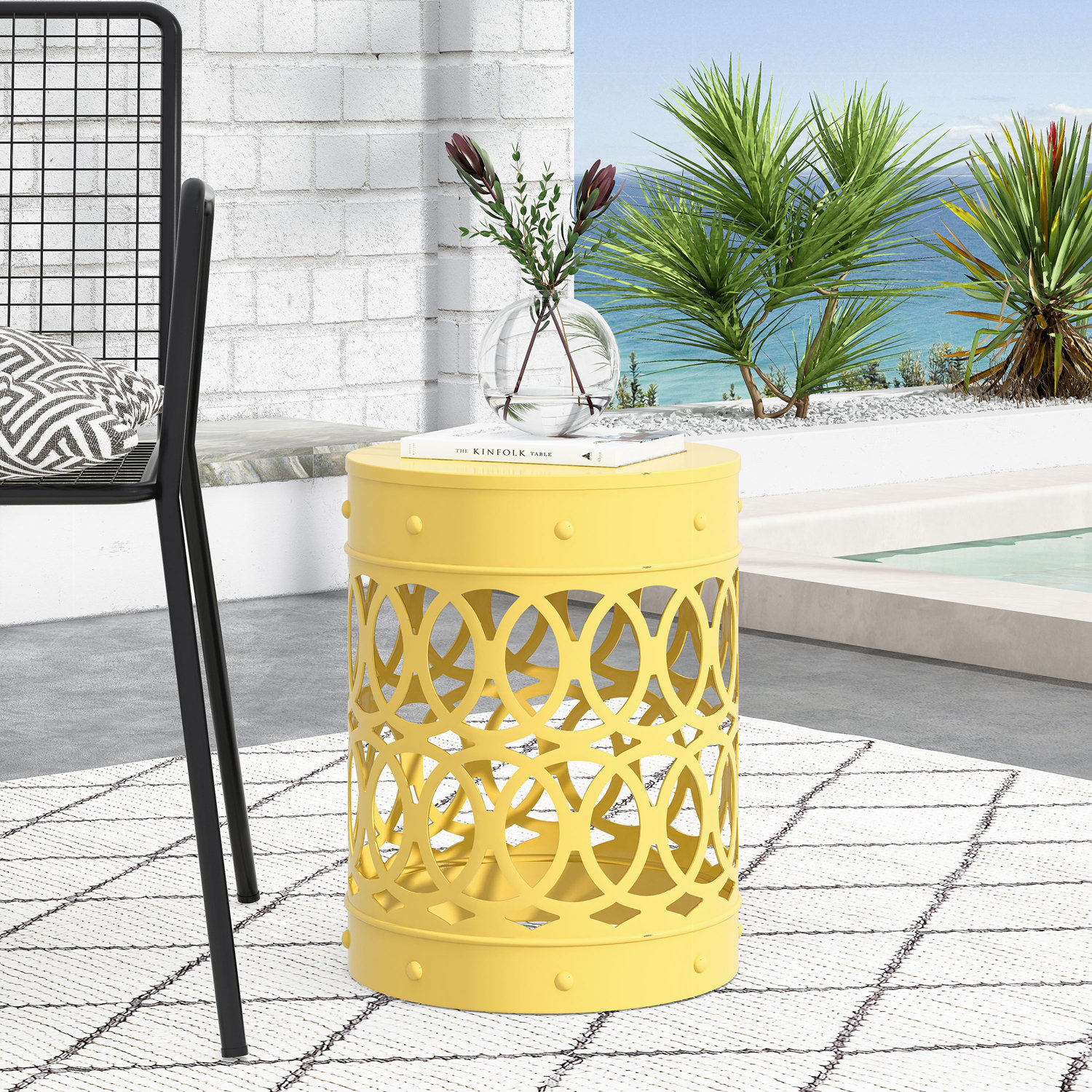 Ophelia & Co. Outdoor Metal end Table -Large - Wayfair Canada