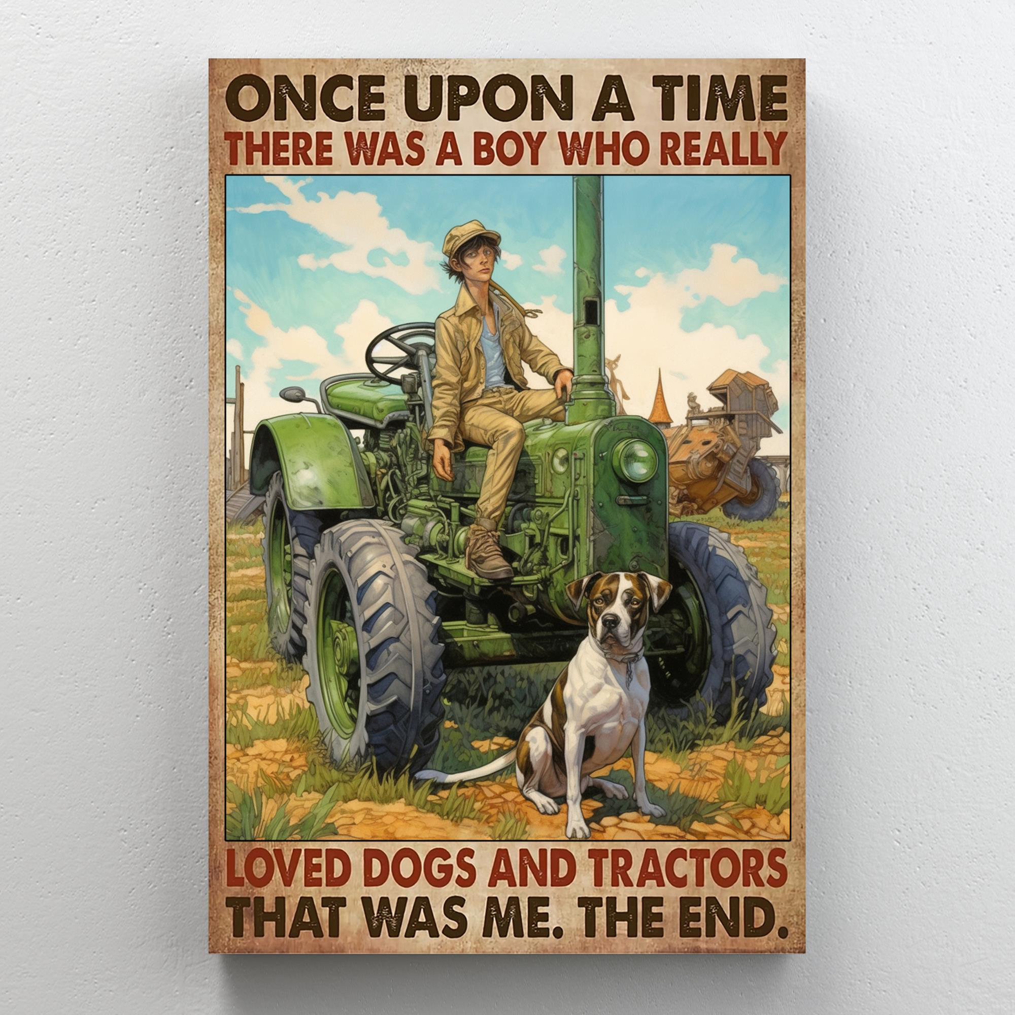 Trinx A Boy Who Really Loved Dogs And Tractors On Canvas Graphic Art ...