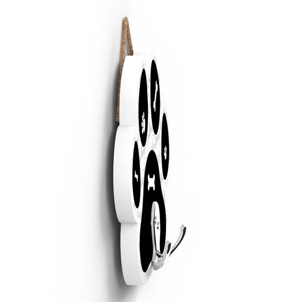 Happy Larry Keele 2 - Hook Wall Mounted Wall Hook in Black/White ...