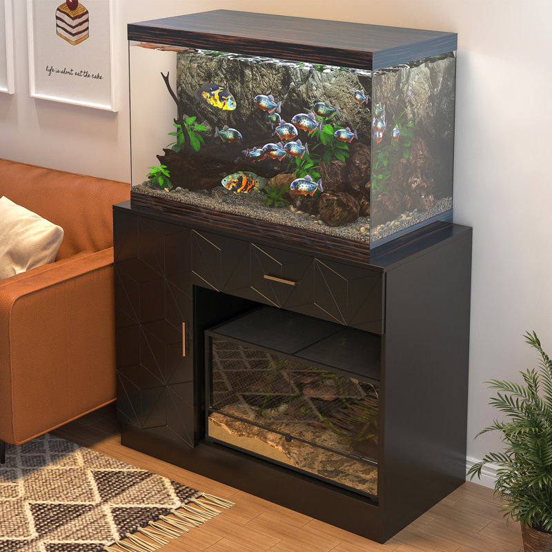 Tucker Murphy Pet™ Dursum 40 Gallon Aquarium Stand, 30-50 Gallon Black ...