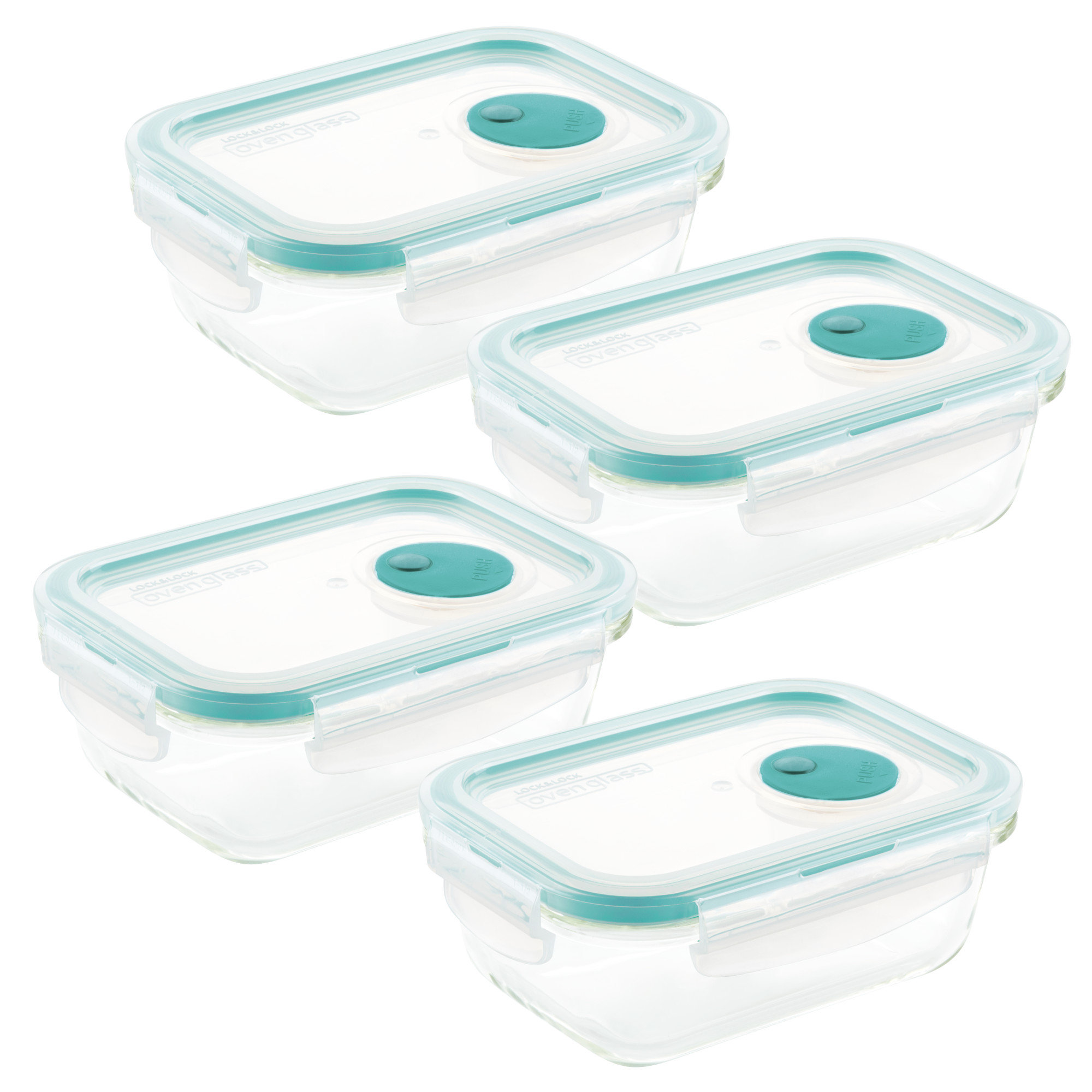 LocknLock Purely Better Vented Glass 4 Container Food Storage Set ...