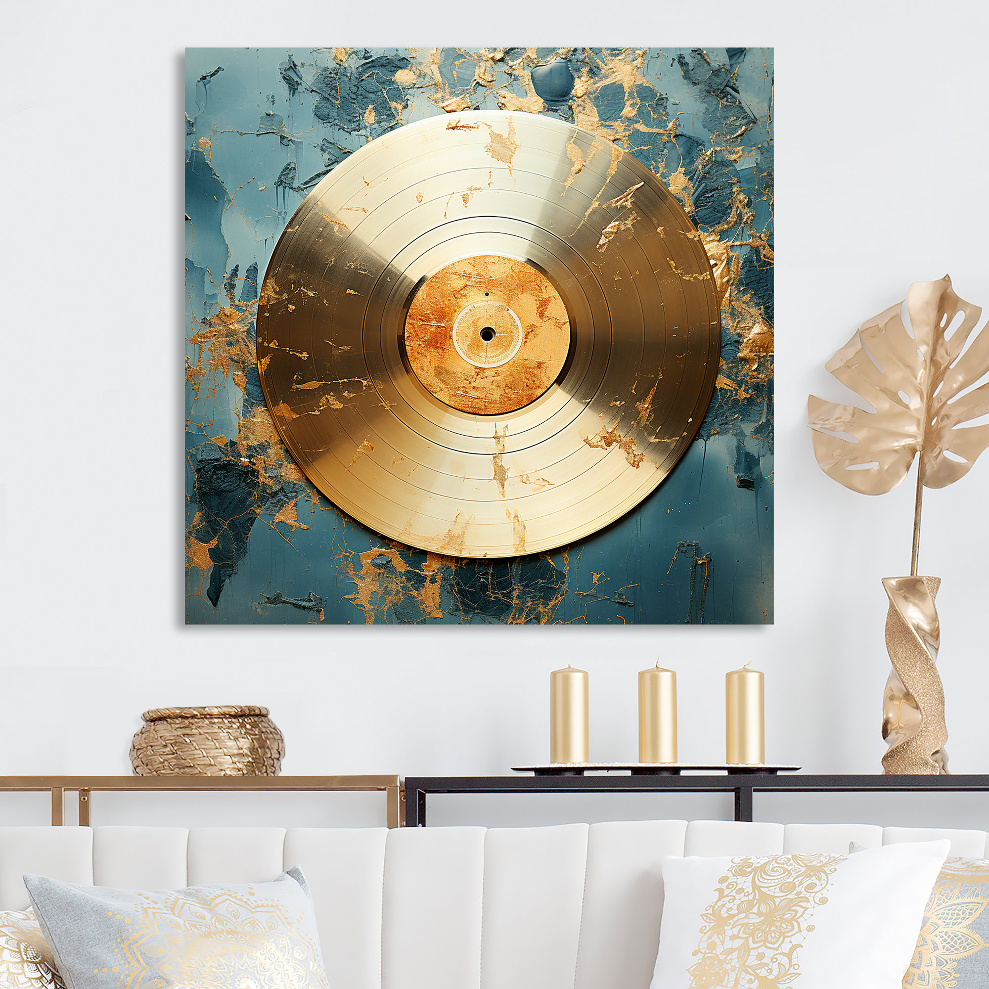 Ivy Bronx Gold And Green Vinyl Record Melody I - Vinyl Records Metal ...