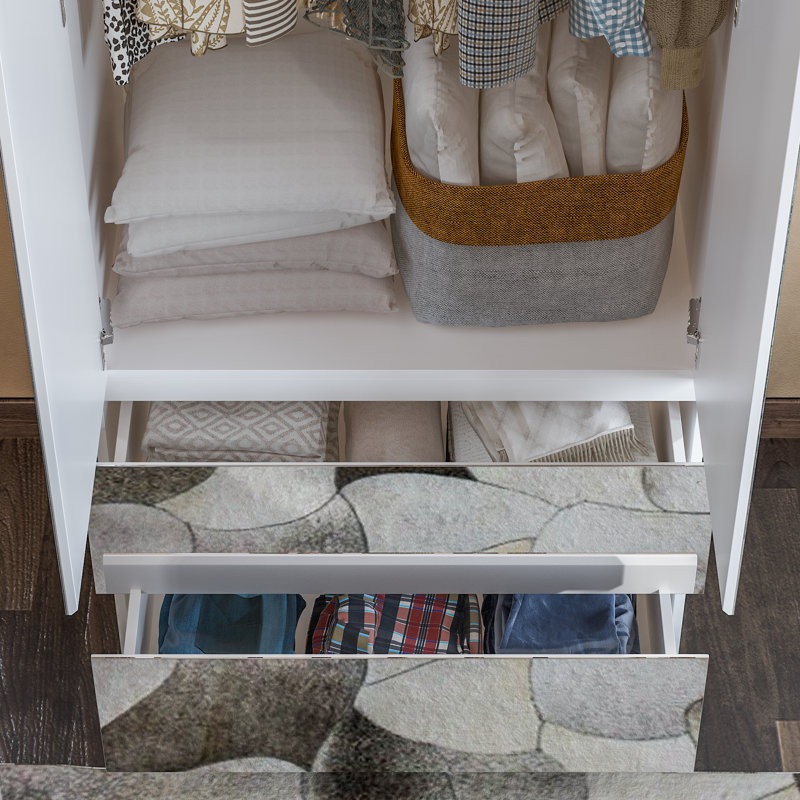 Wade Logan® Bodmar 2 Drawer Armoire Wardrobe With Mirror and Clothes ...