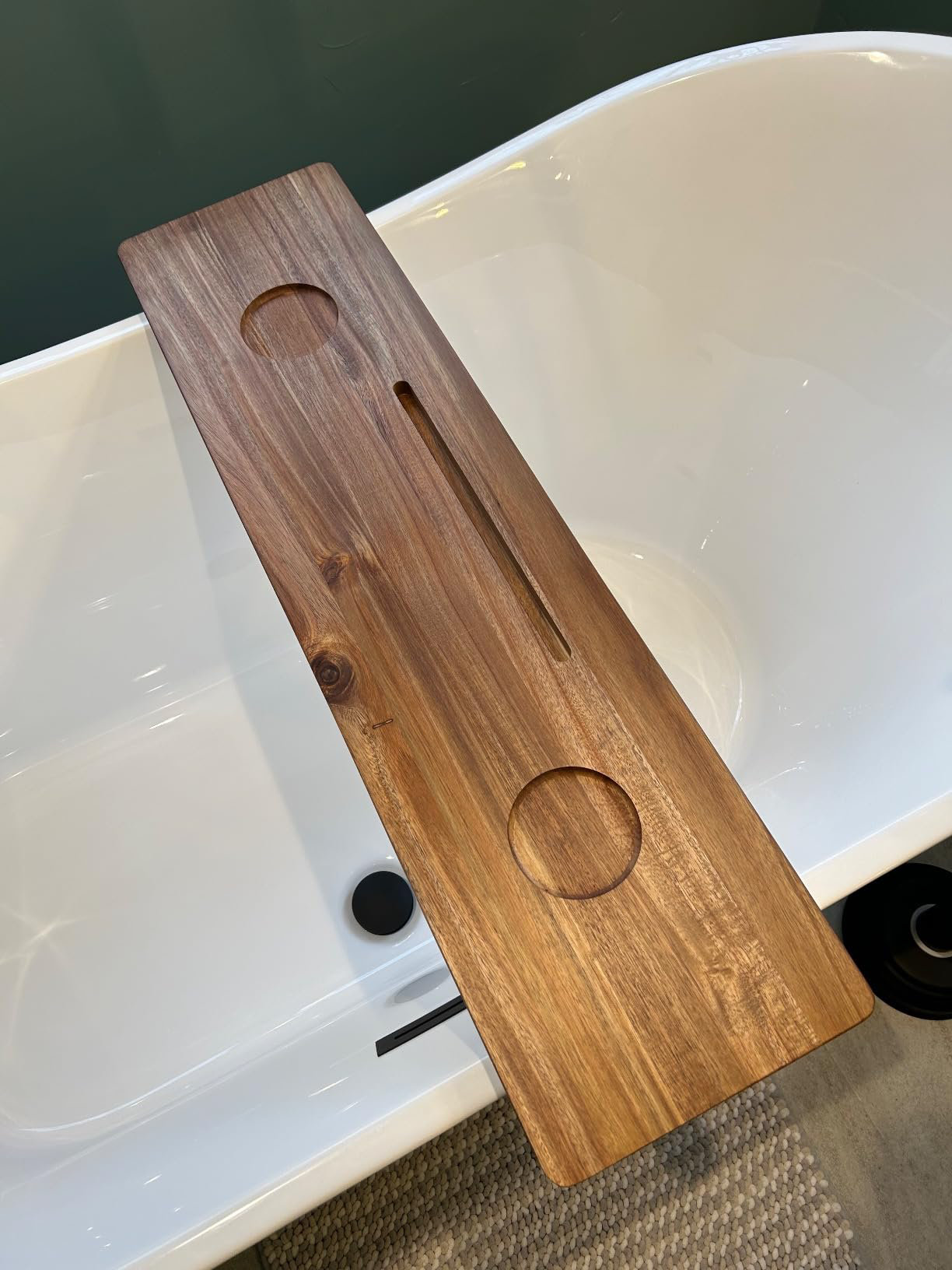 Loon Peak Bathtub Tray | Solid Acacia Wood Bath Tray For Tub | Anti-Tip ...