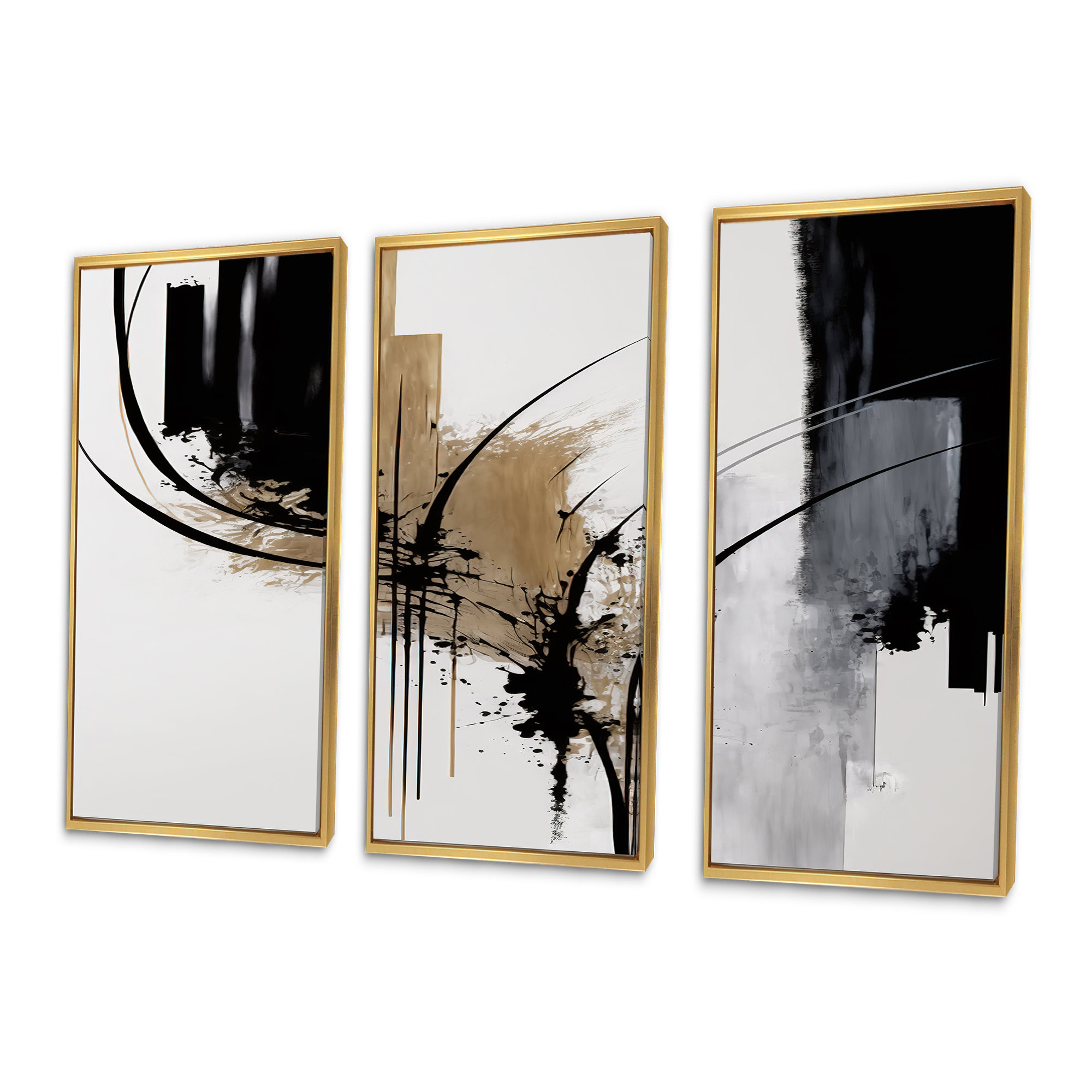 Wade Logan® Avetik Black, White And Gold Expression II - Modern Canvas ...