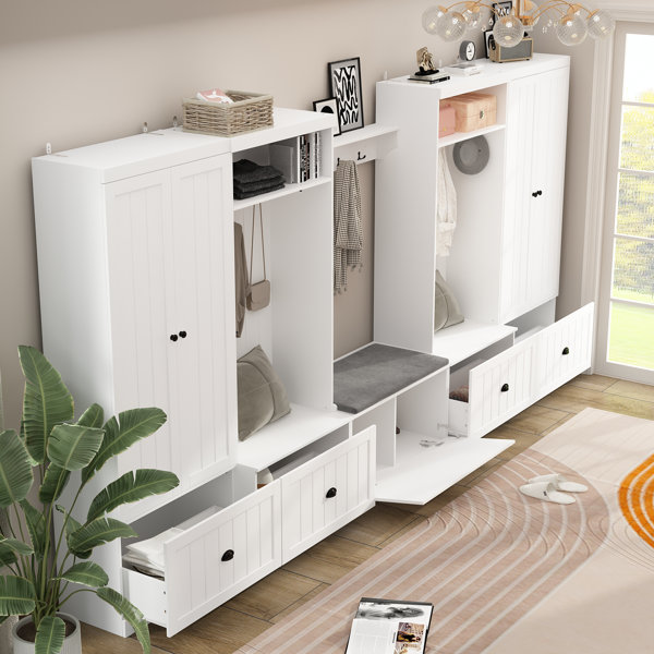 Hokku Designs Beauvallon Hall Tree with Bench and Shoe Storage ...