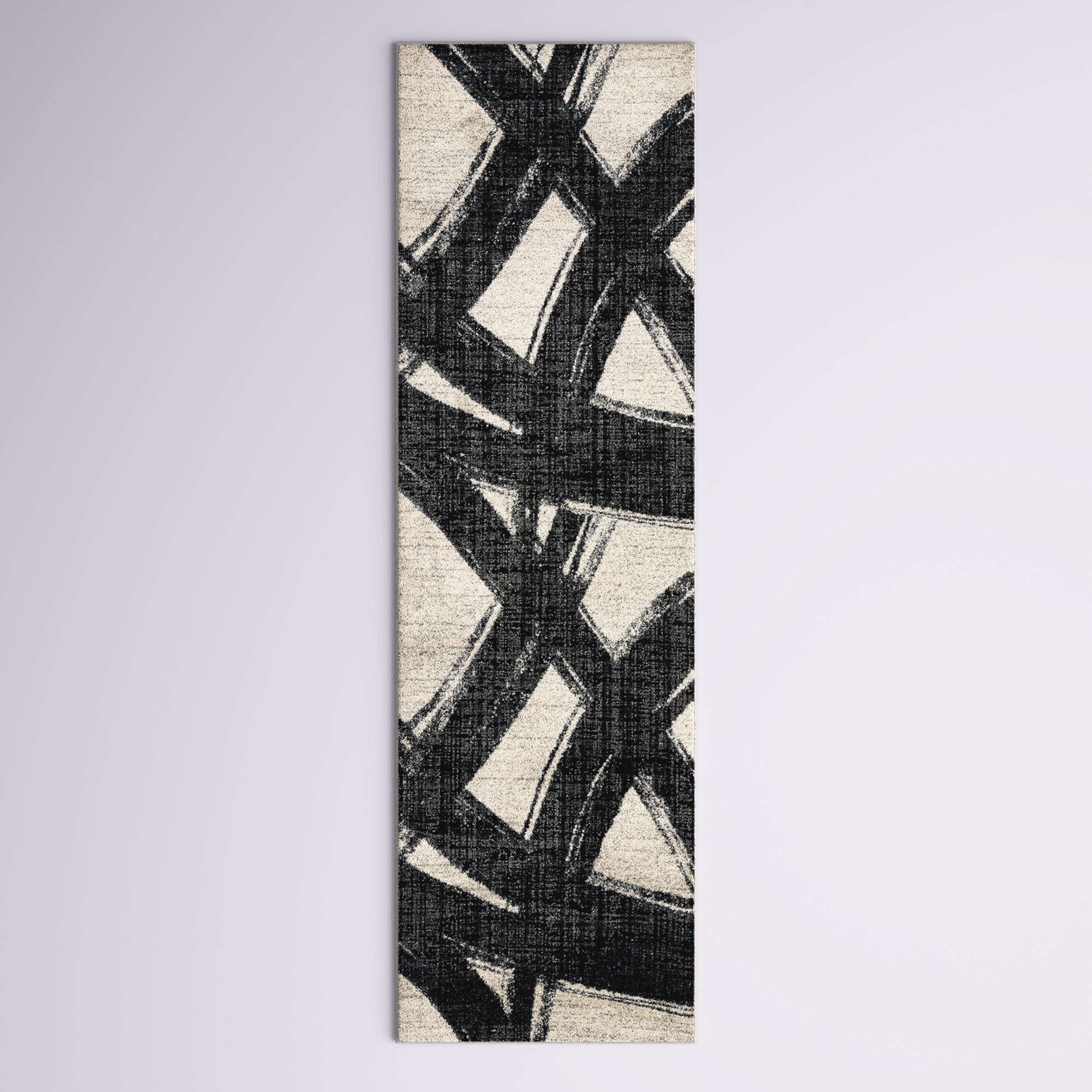 Ebern Designs Avyaan Abstract Ivory/Black Area Rug & Reviews | Wayfair