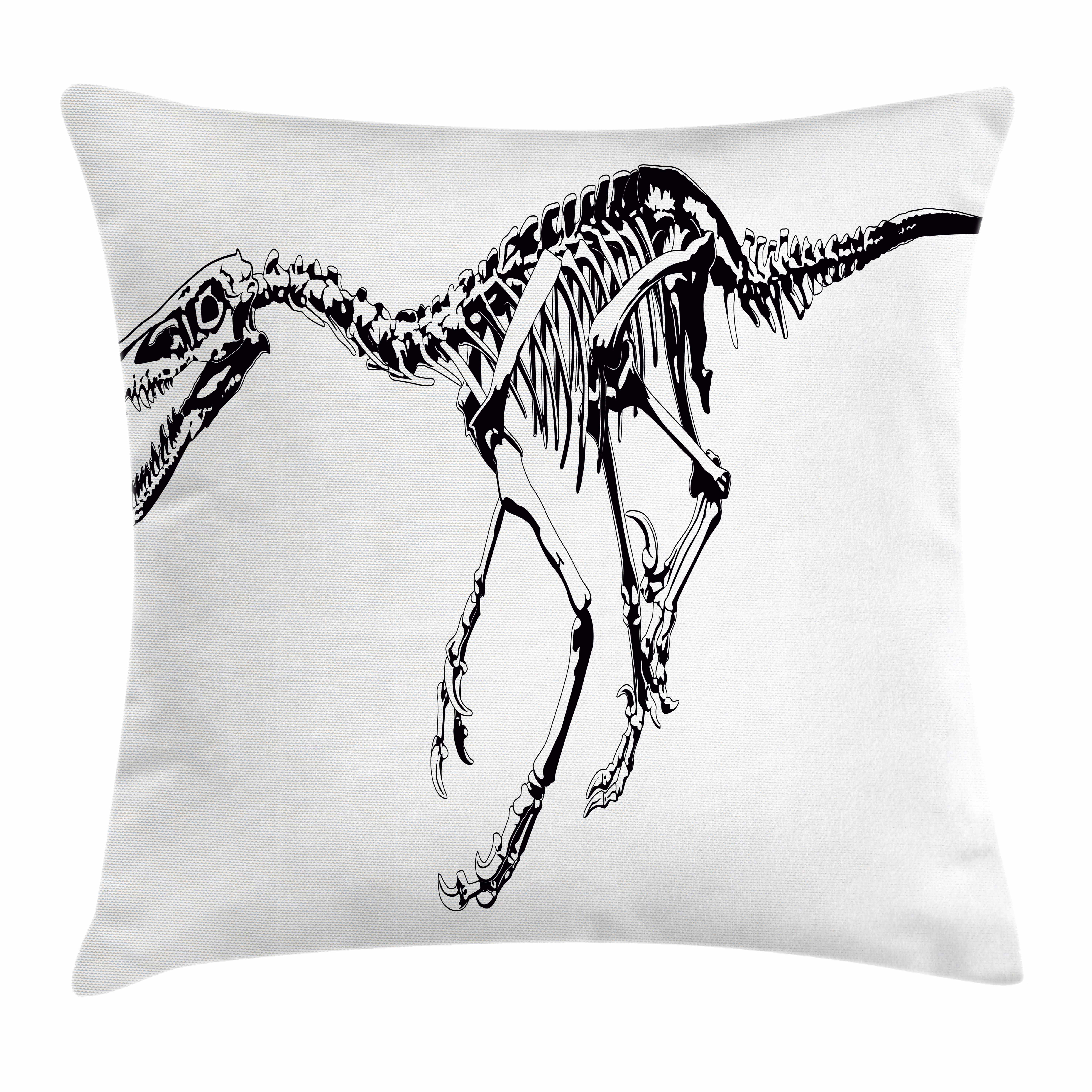 Ambesonne Dinosaur Skeleton Dead Predator Square Cushion Pillow Cover ...