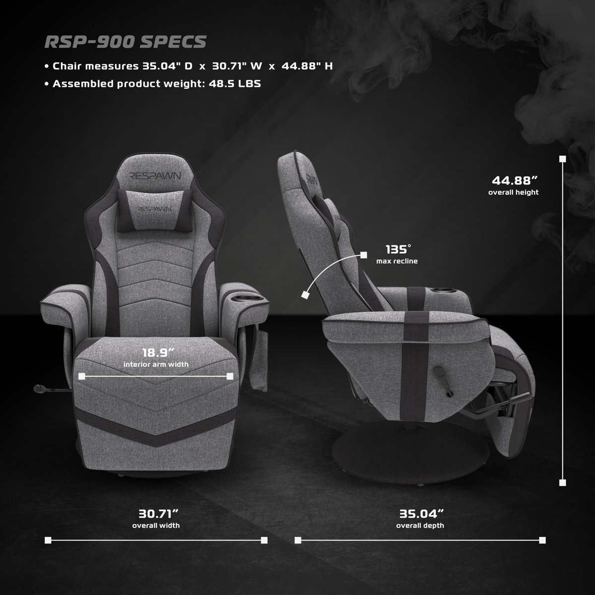 RESPAWN 900 Gaming Recliner - Video Games Console Recliner Chair ...