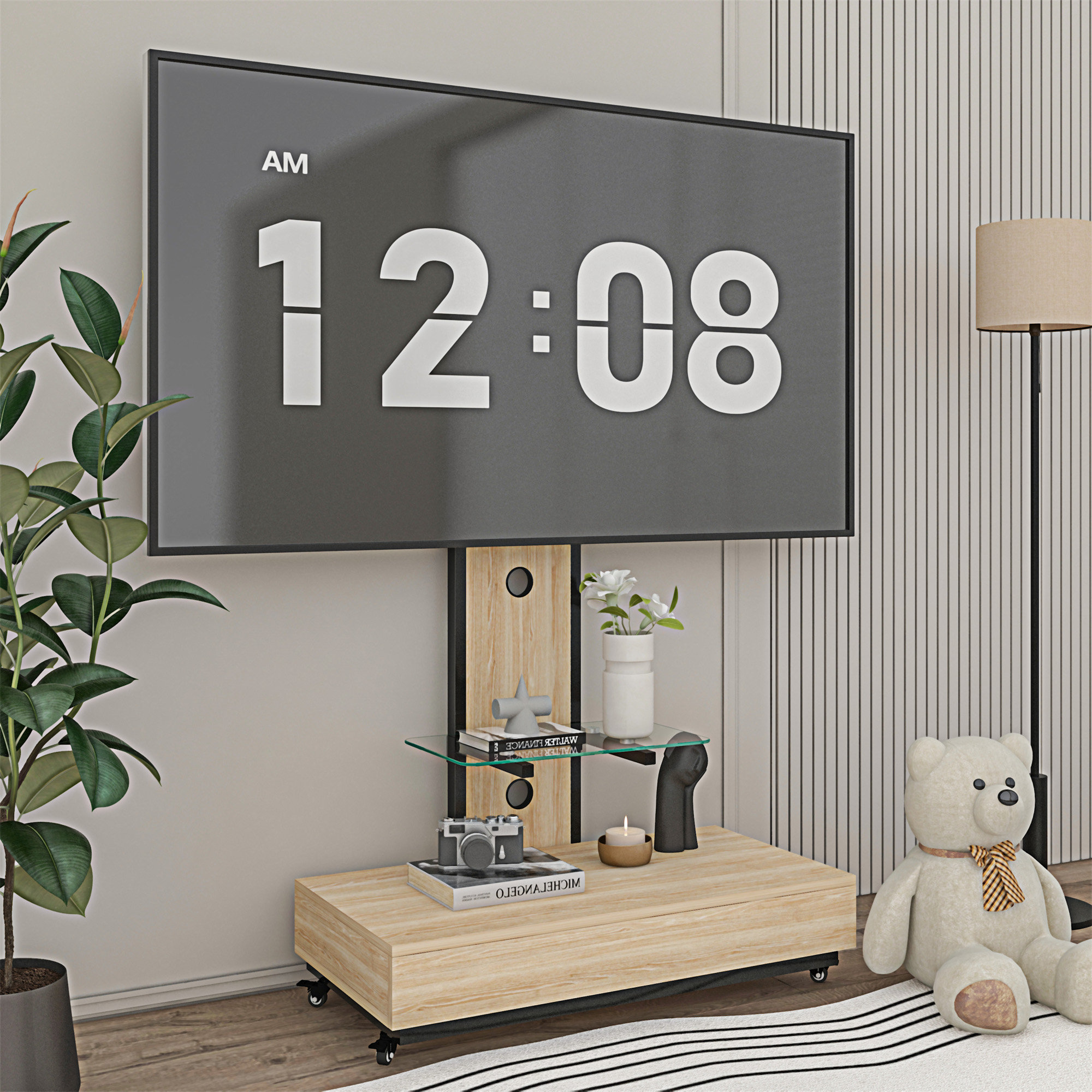 Symple Stuff TV Stand With Push-Pull Drawer For Living Room | Wayfair