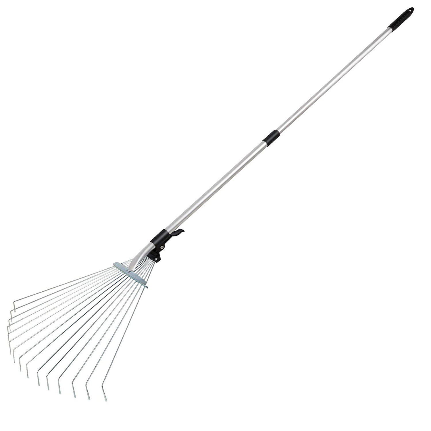 Edge Collections 63in Adjustable Garden Leaf Rake Stainless Steel with ...