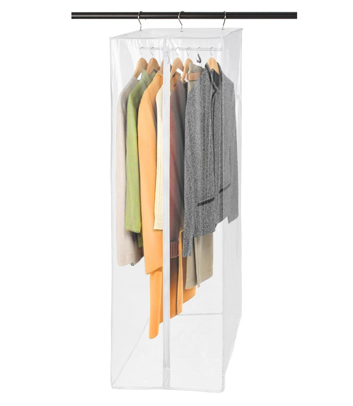 Rebrilliant Clear Hanging Closet Organizer, Zippered Garment Bag Cover ...