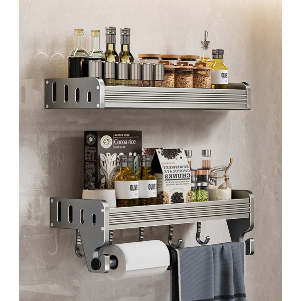 Rebrilliant Wall Mounted Kitchen Storage Rack - No Drilling Required ...