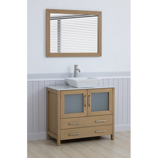 Wade Logan® Karson 36'' Single Bathroom Vanity with Engineered Marble ...