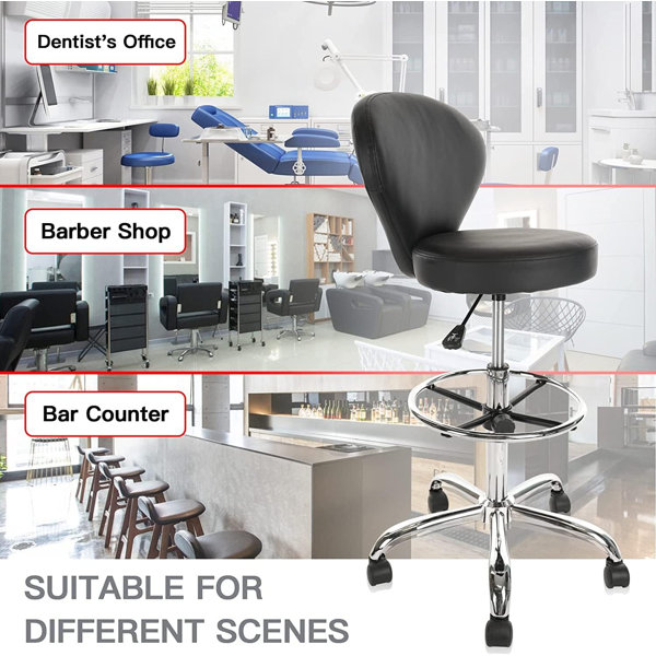 Corrigan Studio® Height Adjustable Lab Stool with Foot Rest | Wayfair