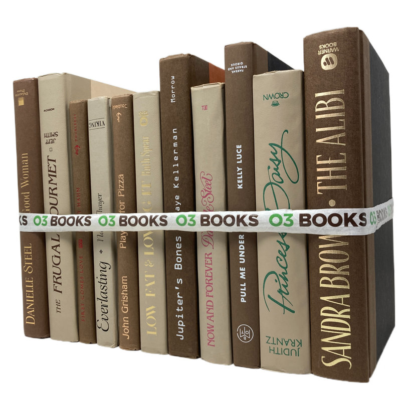 O3 Books Rustic Elegance Decorative Books Beige and Dark Brown | Wayfair