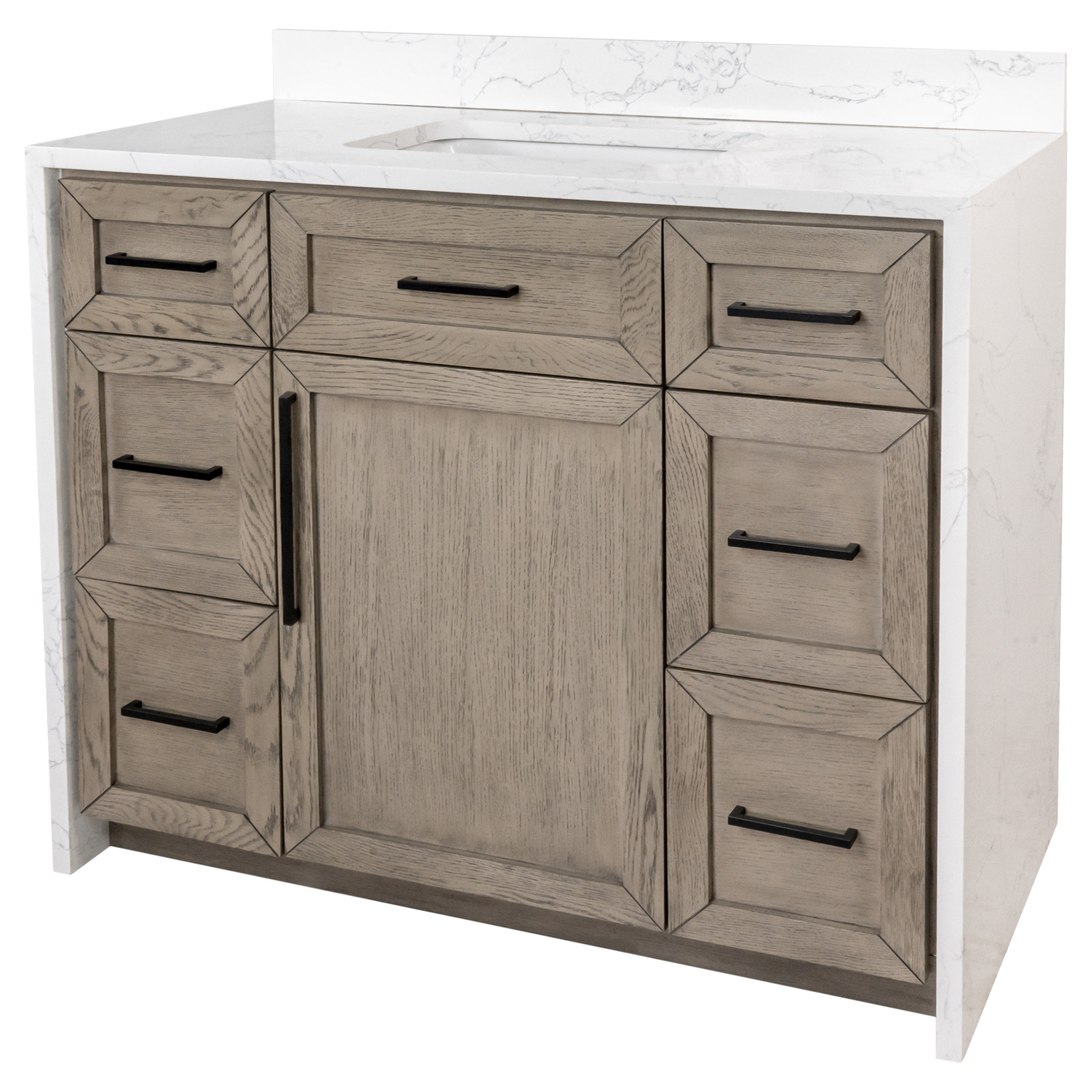 Lark Manor™ Akalya 42'' Waterfall Bathroom Vanity with Engineered Stone ...
