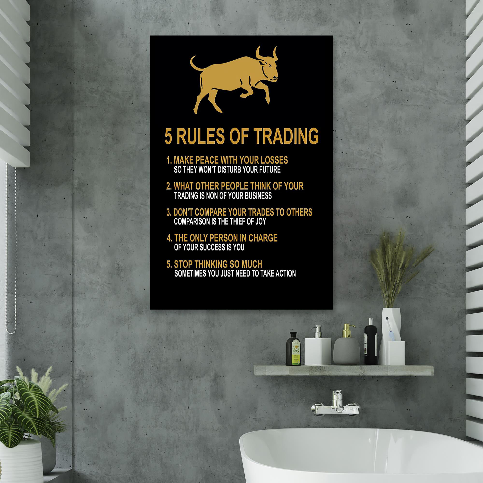 Trinx 5 Rules Of Trading - 1 Piece Rectangle Graphic Art Print On ...