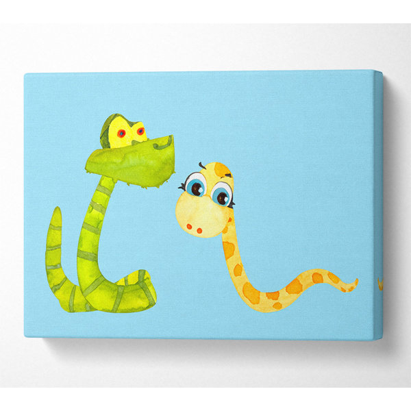 Zoomie Kids Two Snakes Baby Blue - Wrapped Canvas Art Prints | Wayfair ...