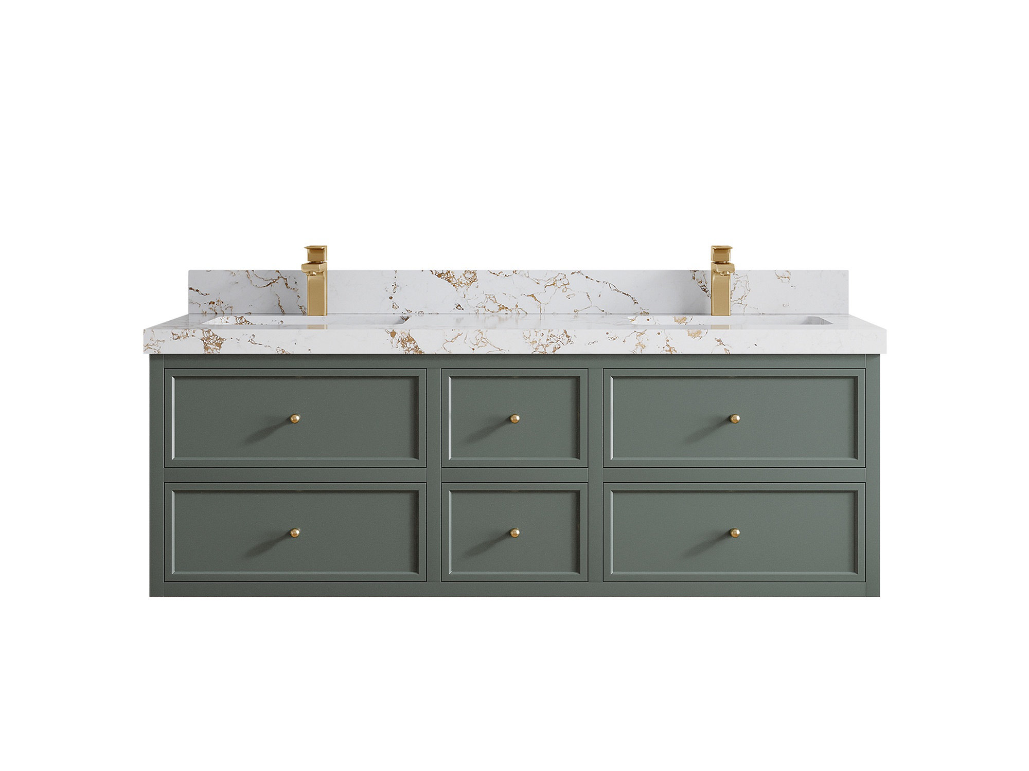 Willow Collections Roswell Floating 60'' Double Bathroom Vanity with ...
