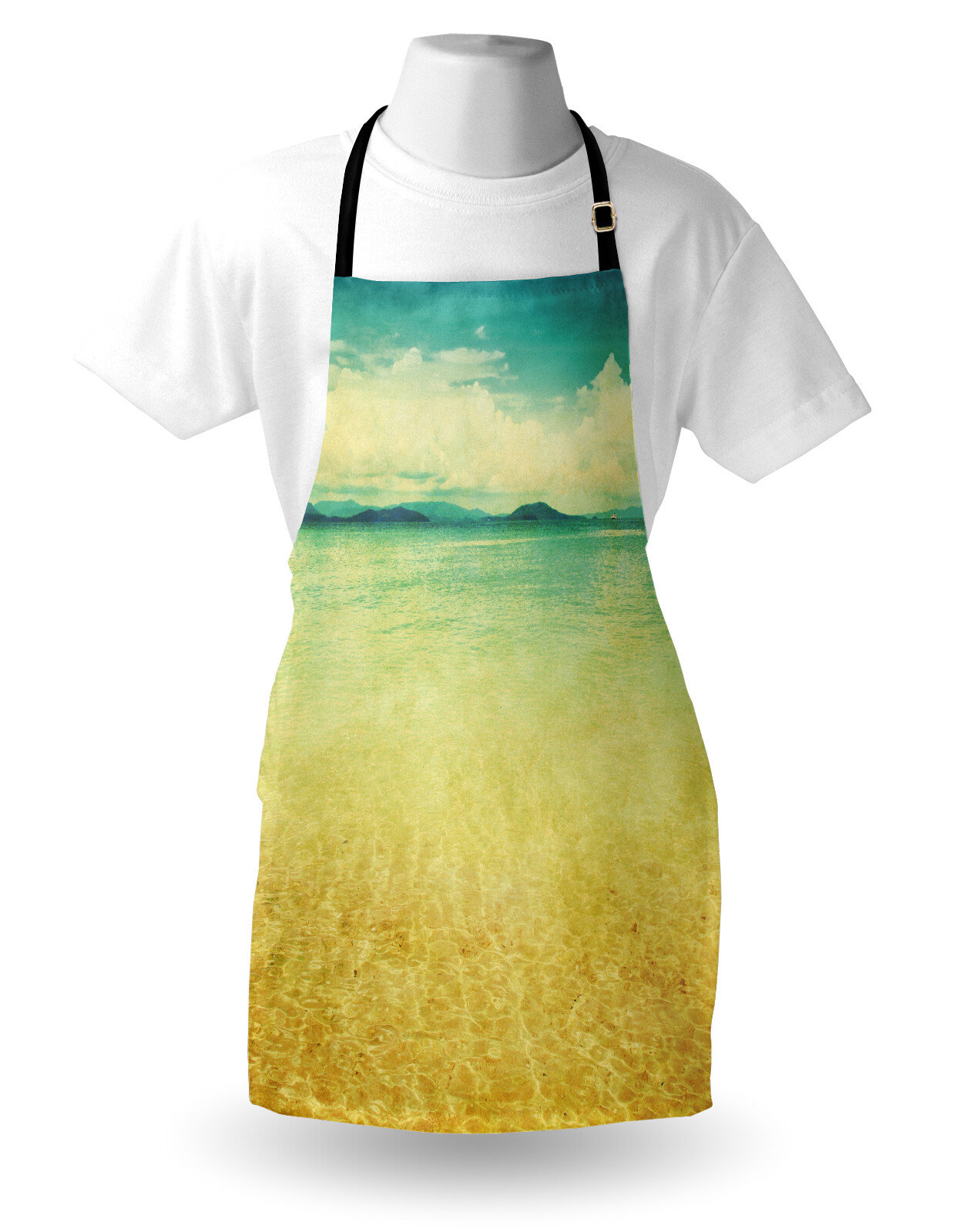 East Urban Home Beach Apron Unisex, Vintage Grunge Sea View, Adult Size ...