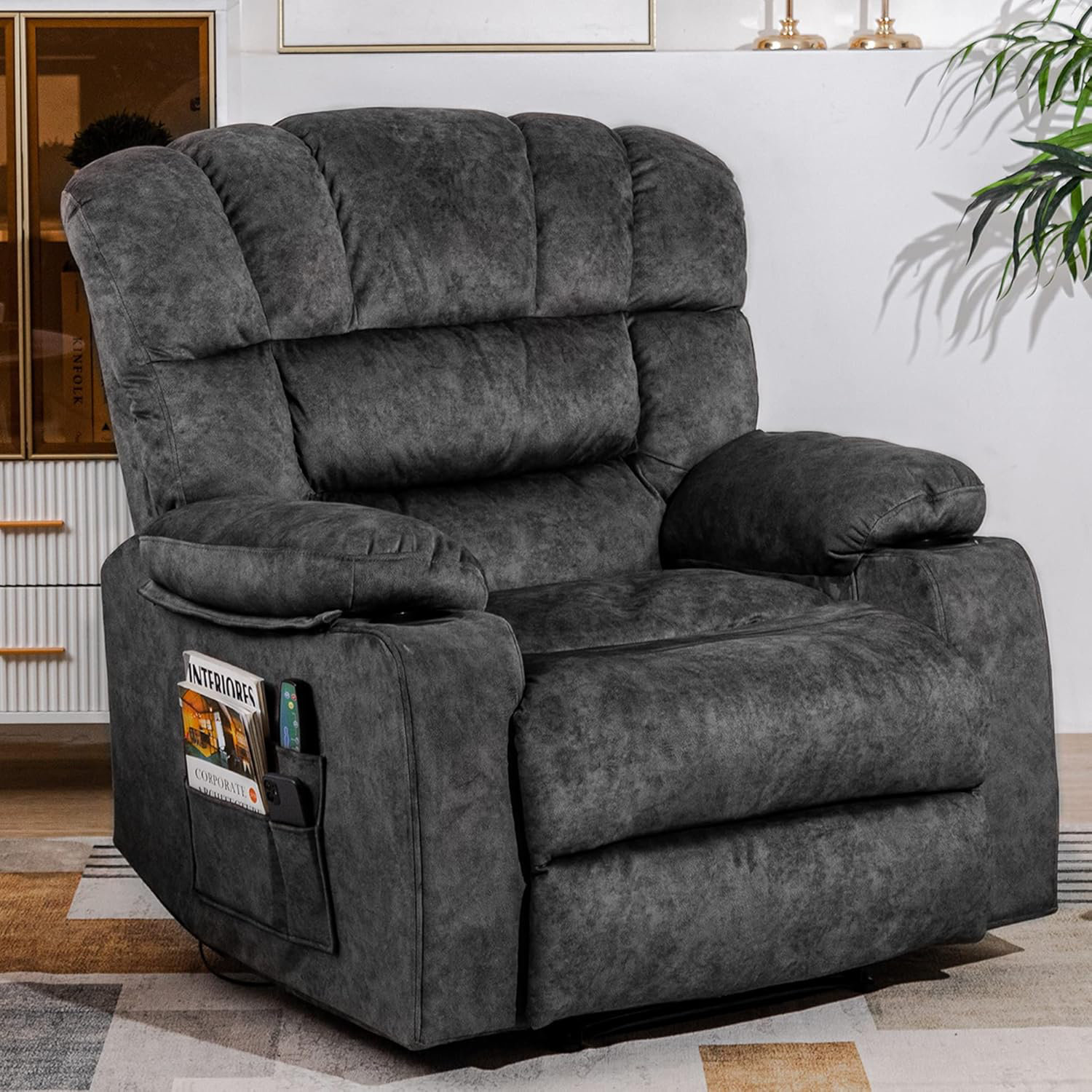 Ebern Designs Recliner Chair Modern Ergonomic Lounge Single Sofa Seat ...
