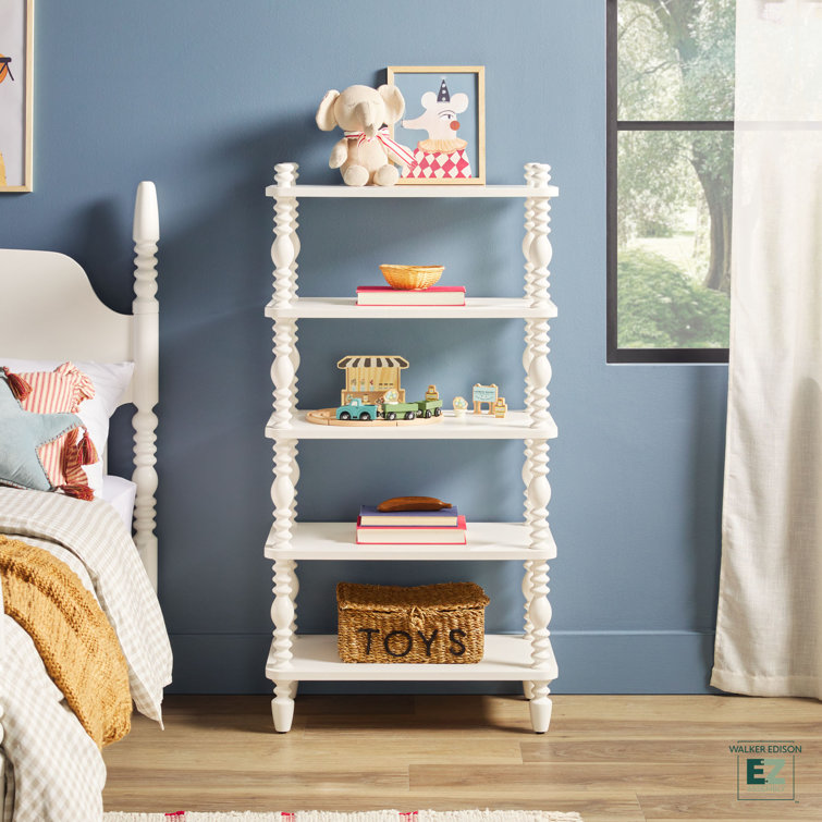 Walker Edison Vivienne Solid Wood Spindle Short Bookshelf & Reviews ...
