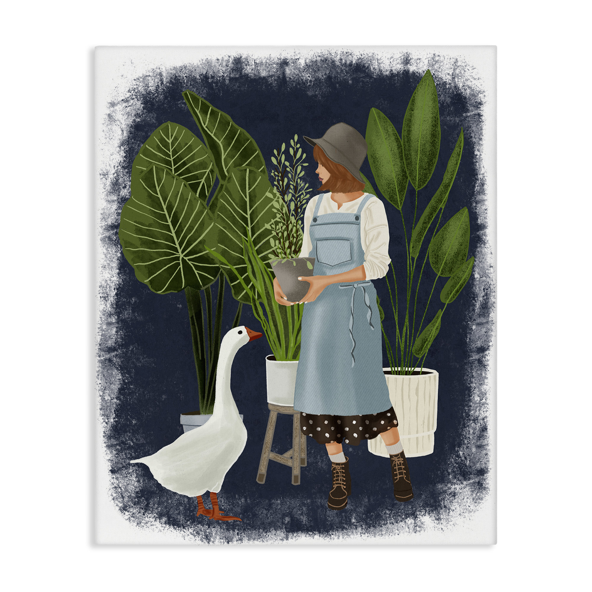 Winston Porter Gardner Girl with Goose Canvas Wall Art by Saba Rauf ...