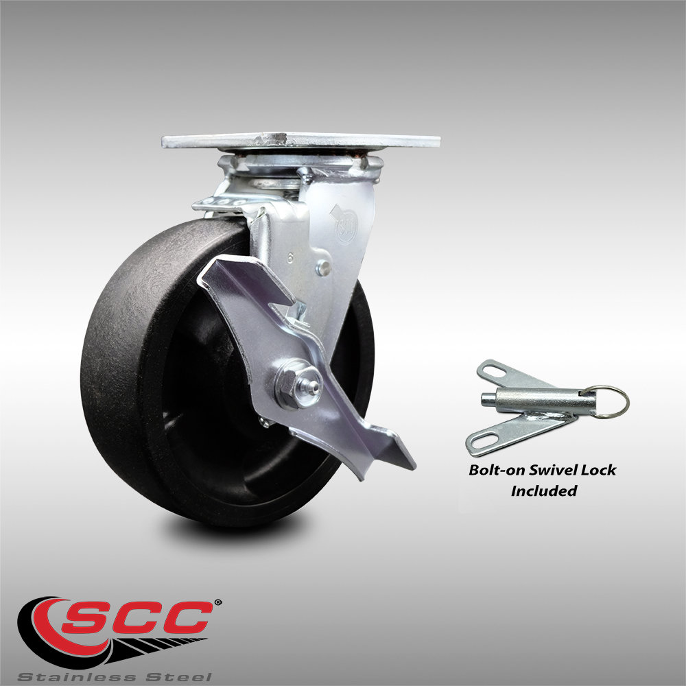 Service Caster Gla Filled Caster with Ball Bearing and Brake/Swivel ...