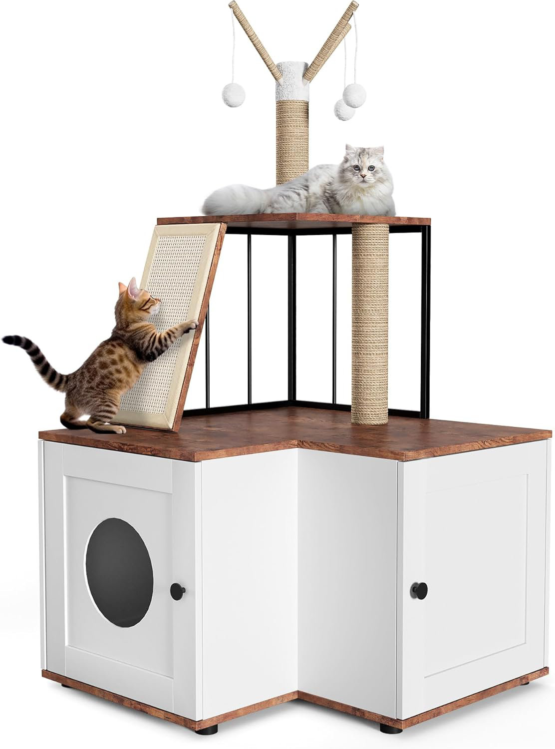 Tucker Murphy Pet™ Cat Tree Litter Box Enclosure Hidden Litterbox ...