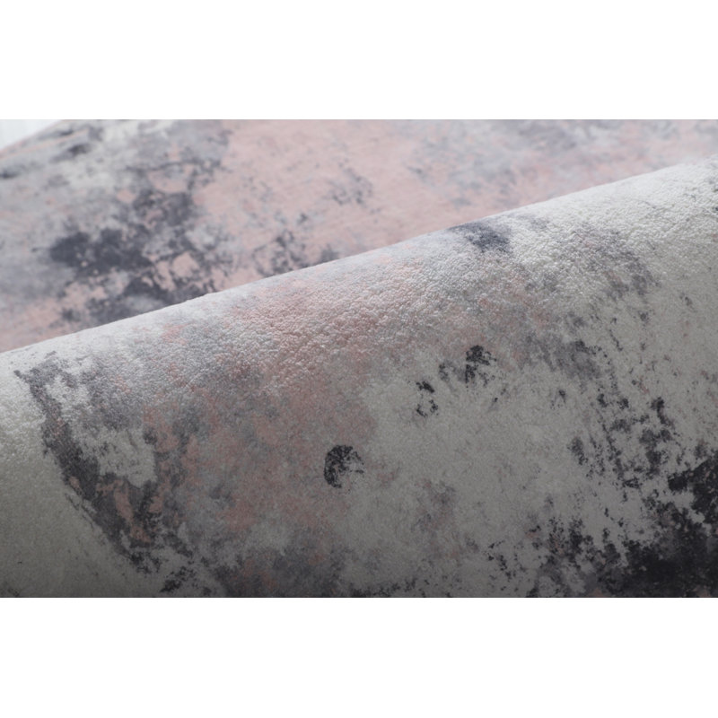 17 Stories Performance Pink/Gray Rug | Wayfair