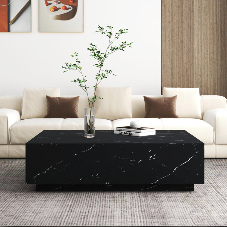 Rosdorf Park Klusek 47'' Faux Marble Modern Block Coffee Table | Wayfair