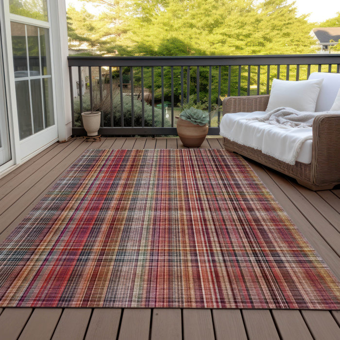 Langley Street Kinslee Plaid Indoor / Outdoor Rug & Reviews | Wayfair