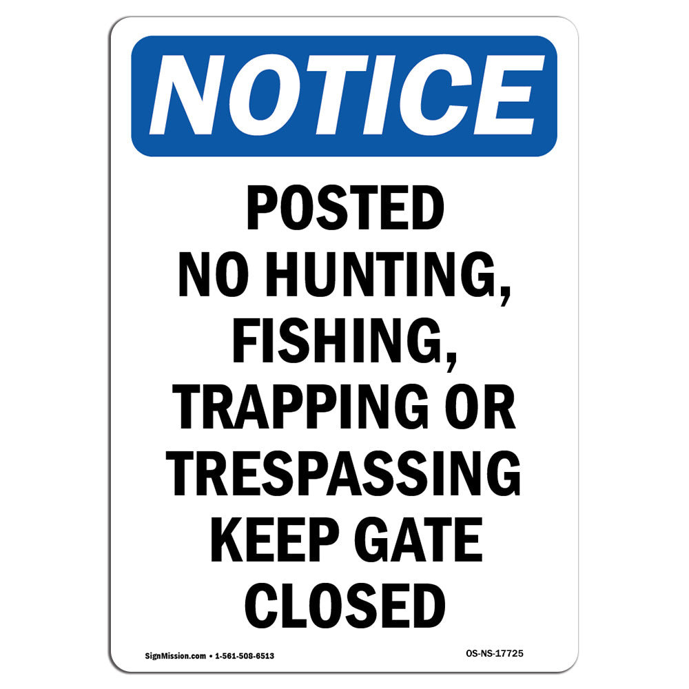 SignMission Posted No Hunting Fishing Trapping Sign | Wayfair