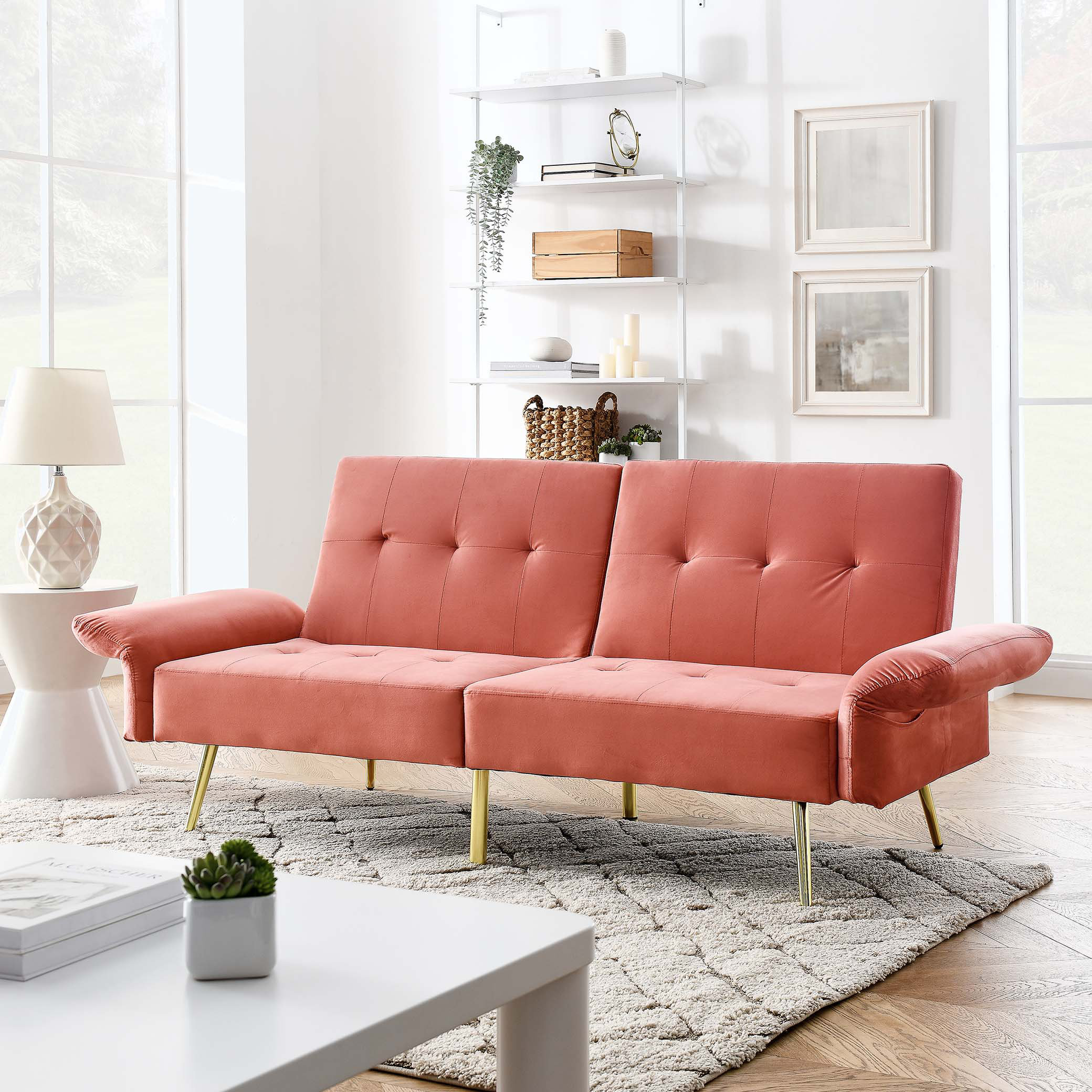 House On Tree 78" Futon Sofa Bed, Convertible Sleeper Loveseat Couch ...