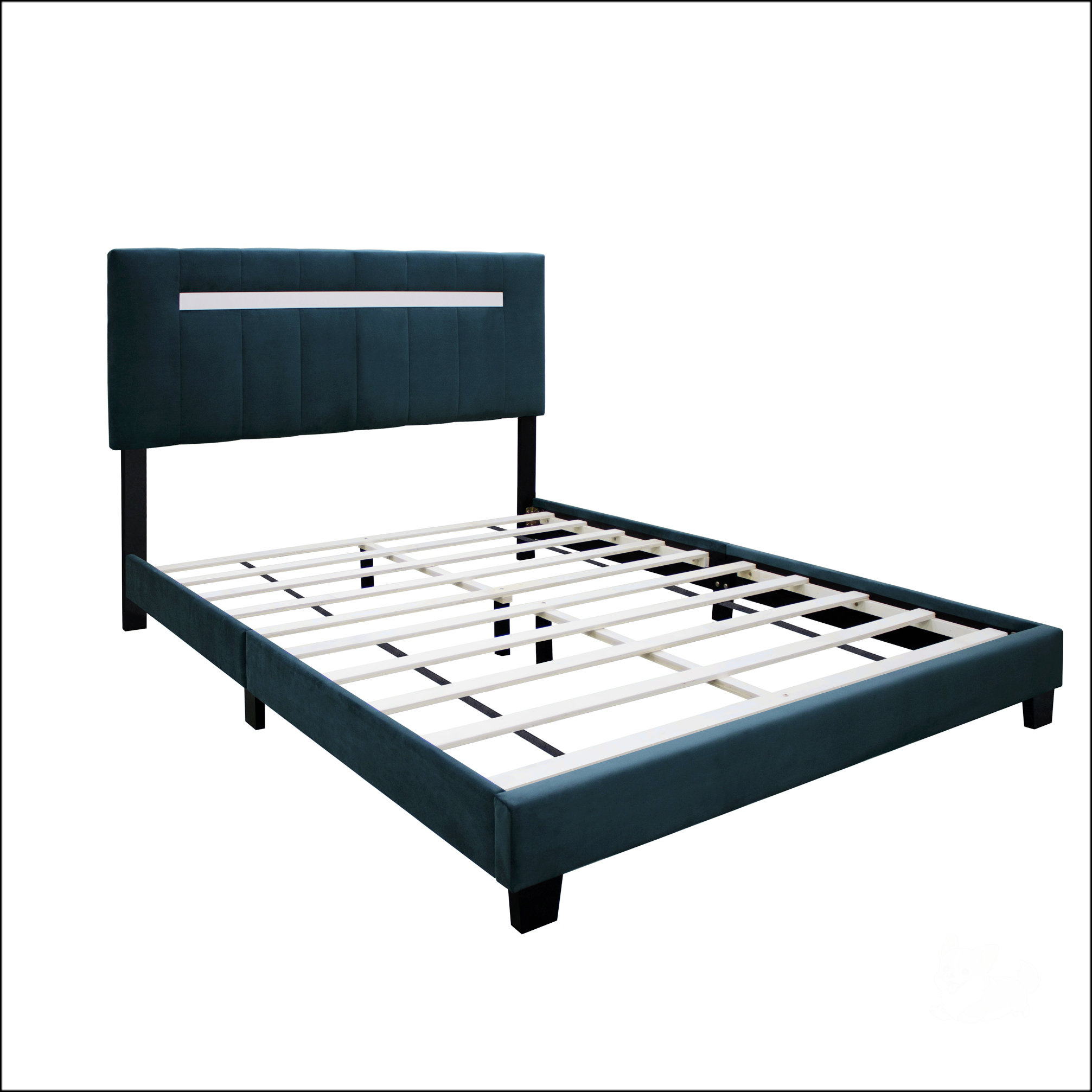 Mercer41 Adjustable Queen Size Upholstered Bed Frame Velvet Fabric ...