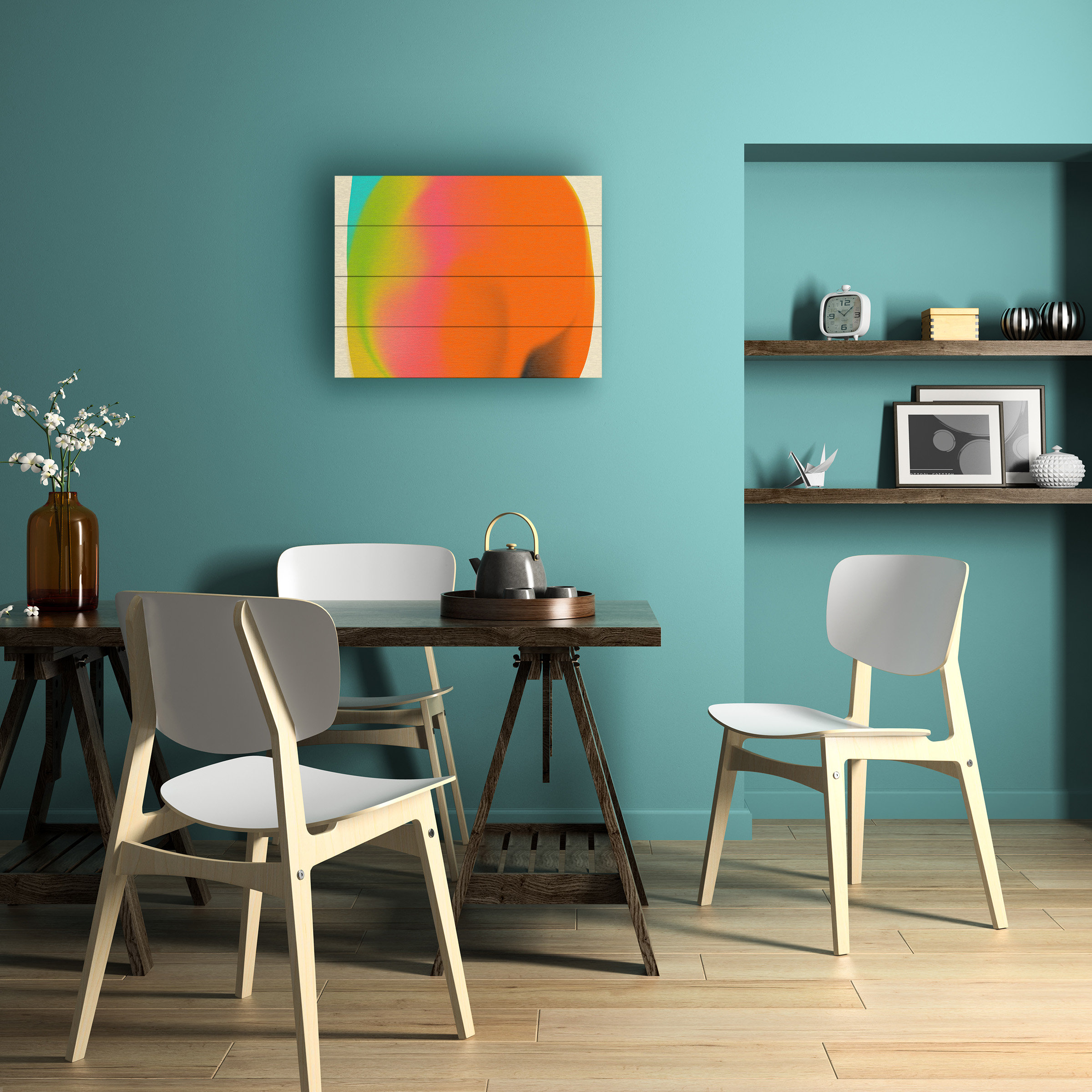 Dakota Fields Jazzberry Blue Smudge 2 Wood Slat Art | Wayfair