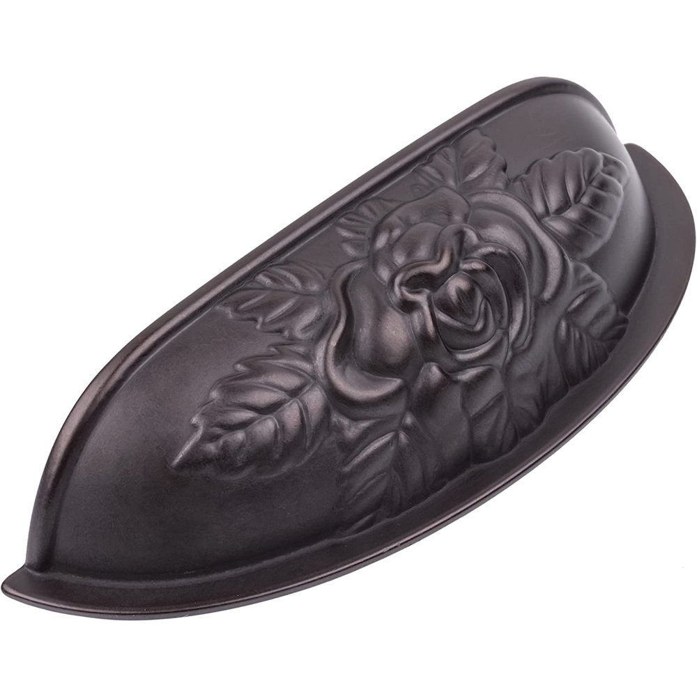 UNIQANTIQ HARDWARE SUPPLY Old Rose Pattern Drawer Cup Pull ( Centers: 3 ...