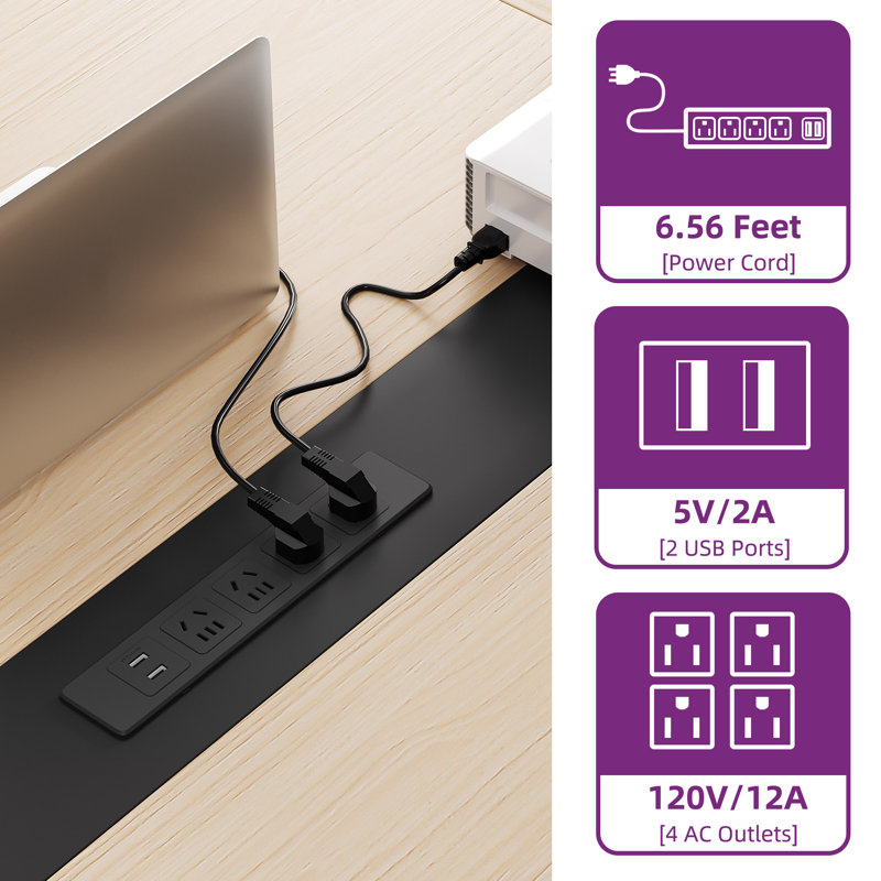Balconera 94.5" Rectangle Conference Table with Power Outlets & Reviews ...