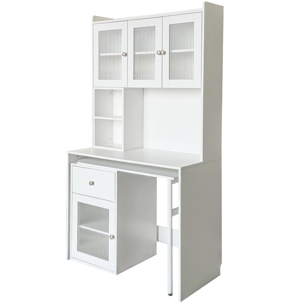 Latitude Run® Multifunctional Computer Desk With Rotating Desktop ...