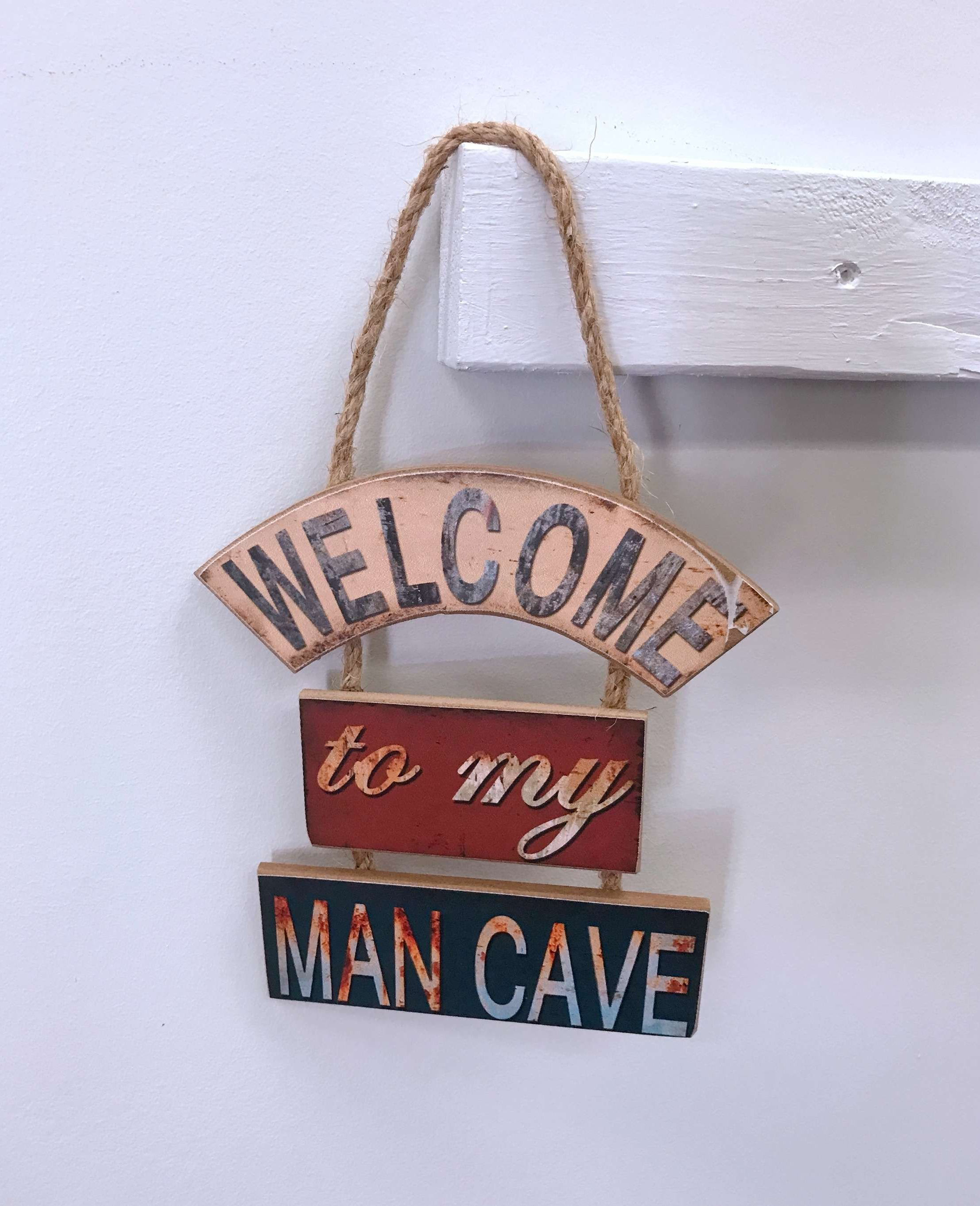 Winston Porter 'Welcome...Man Cave' 3-Plaque Wall Decor & Reviews | Wayfair