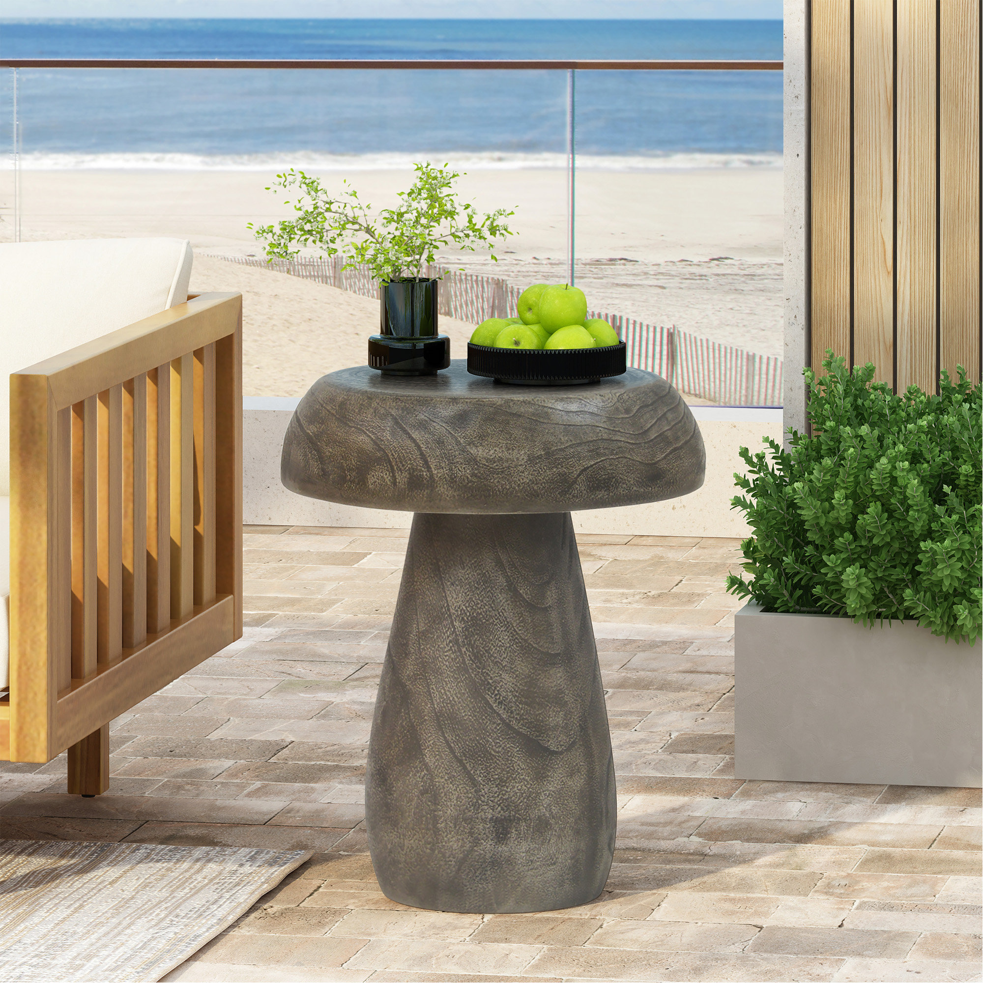 Dakota Fields Charming Mushroom-Shaped Side Table With Exquisite ...