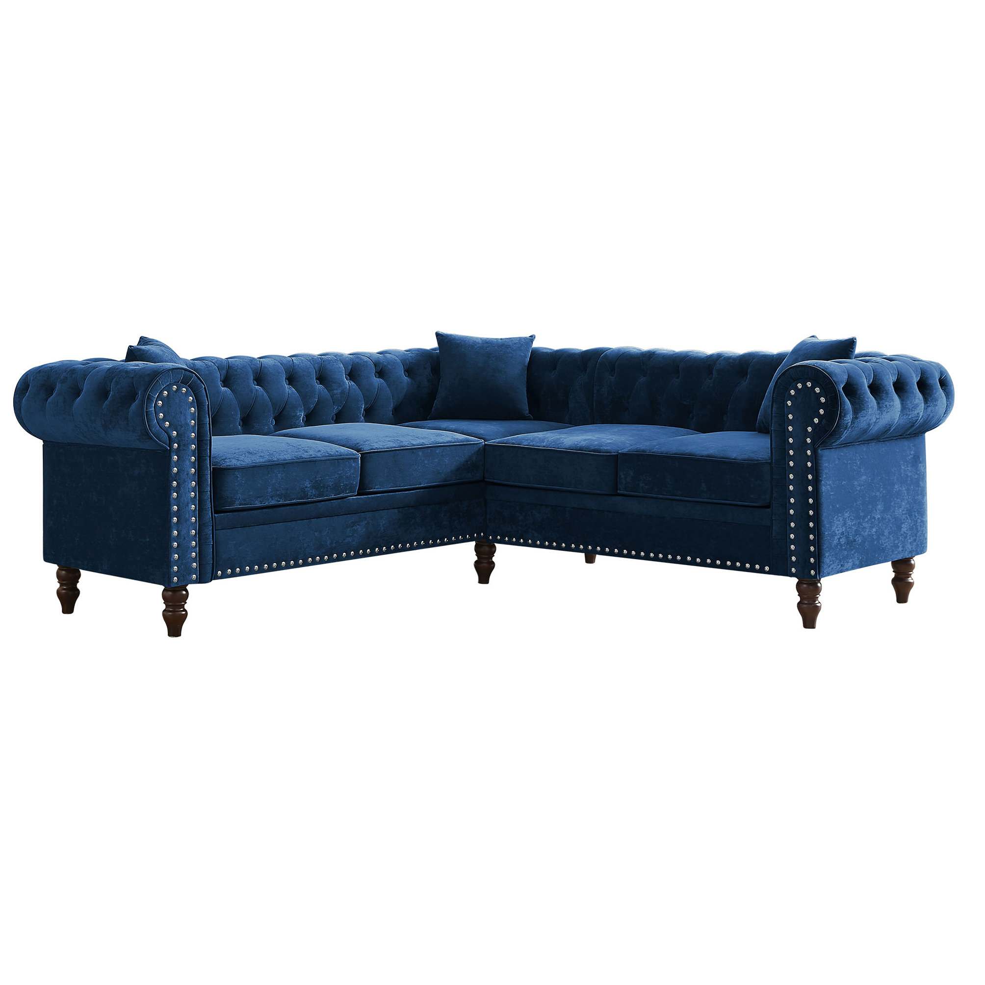 Astoria Grand Deep Button Tufted Upholstered Roll Arm Luxury Classic ...