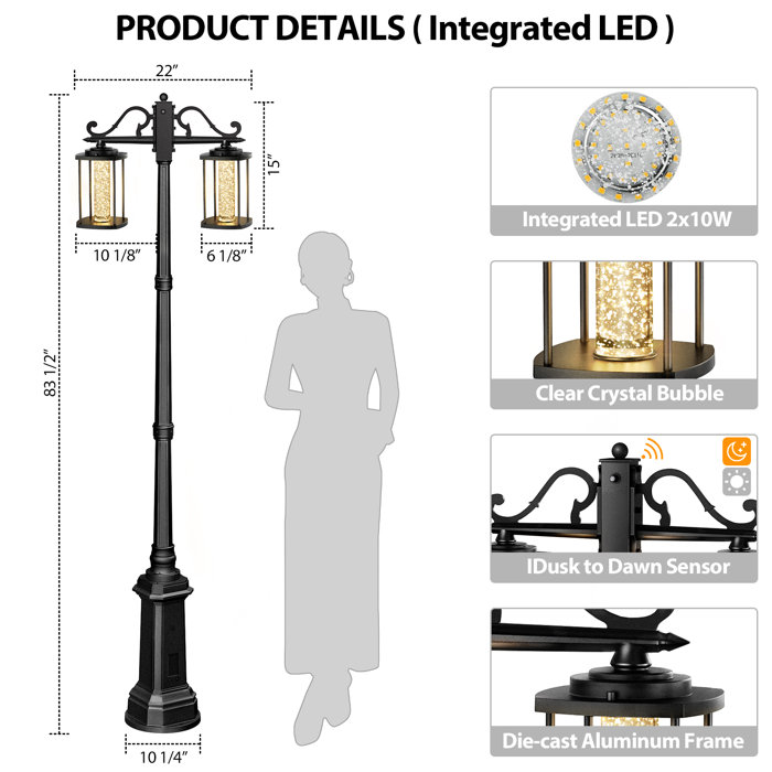 Canora Grey Seliah Seeded Lamp Post (Full) | Wayfair