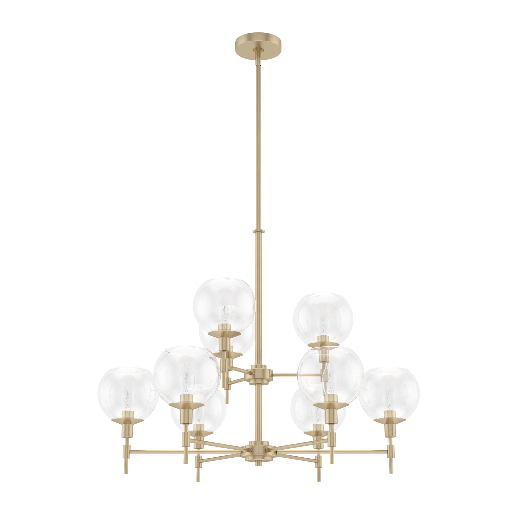 Hunter Fan Xidane 9 Light 2-Tier Sputnik Modern Linear Chandelier ...
