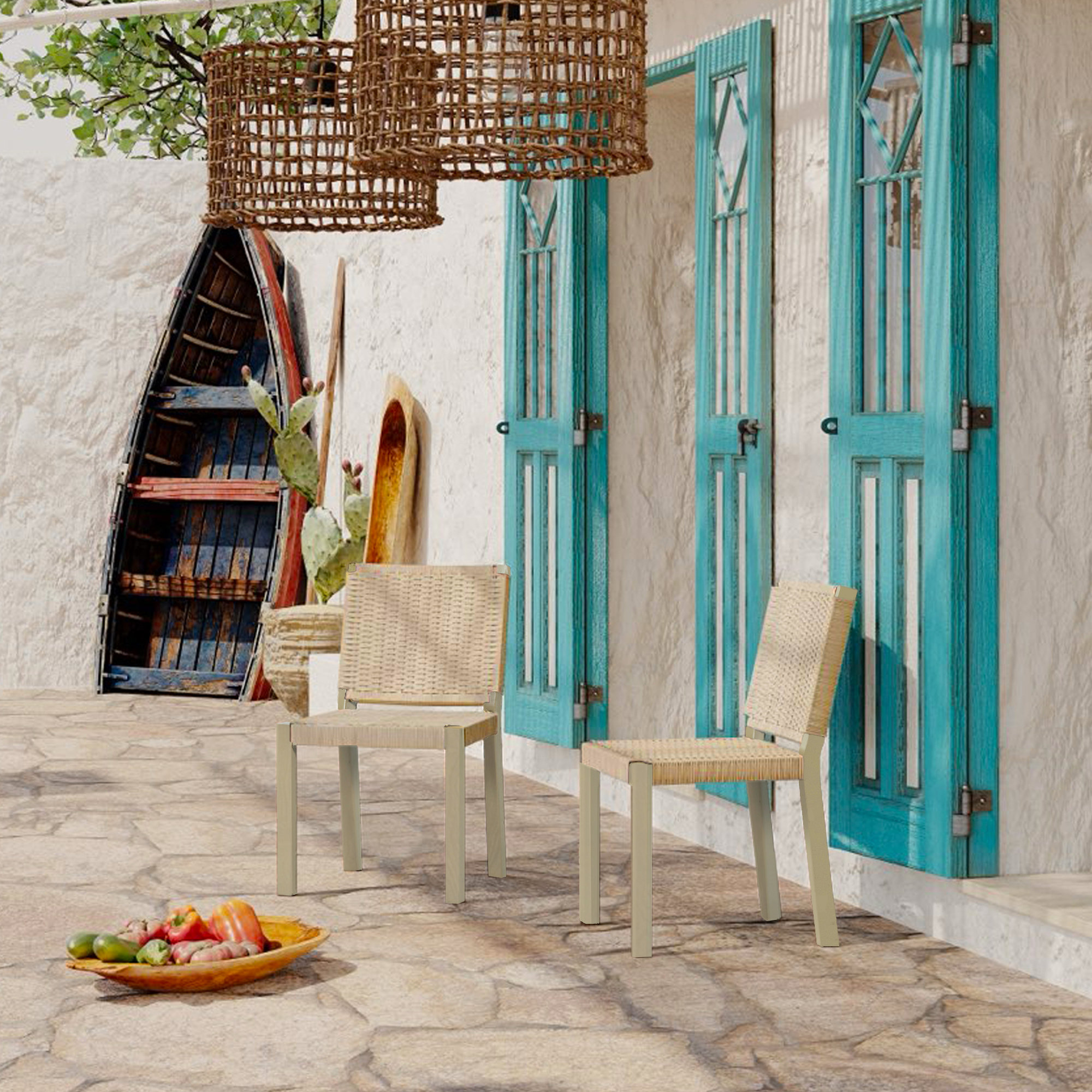 Rosecliff Heights Versatile Solid Wood Rattan Dining Chairs For Indoor ...