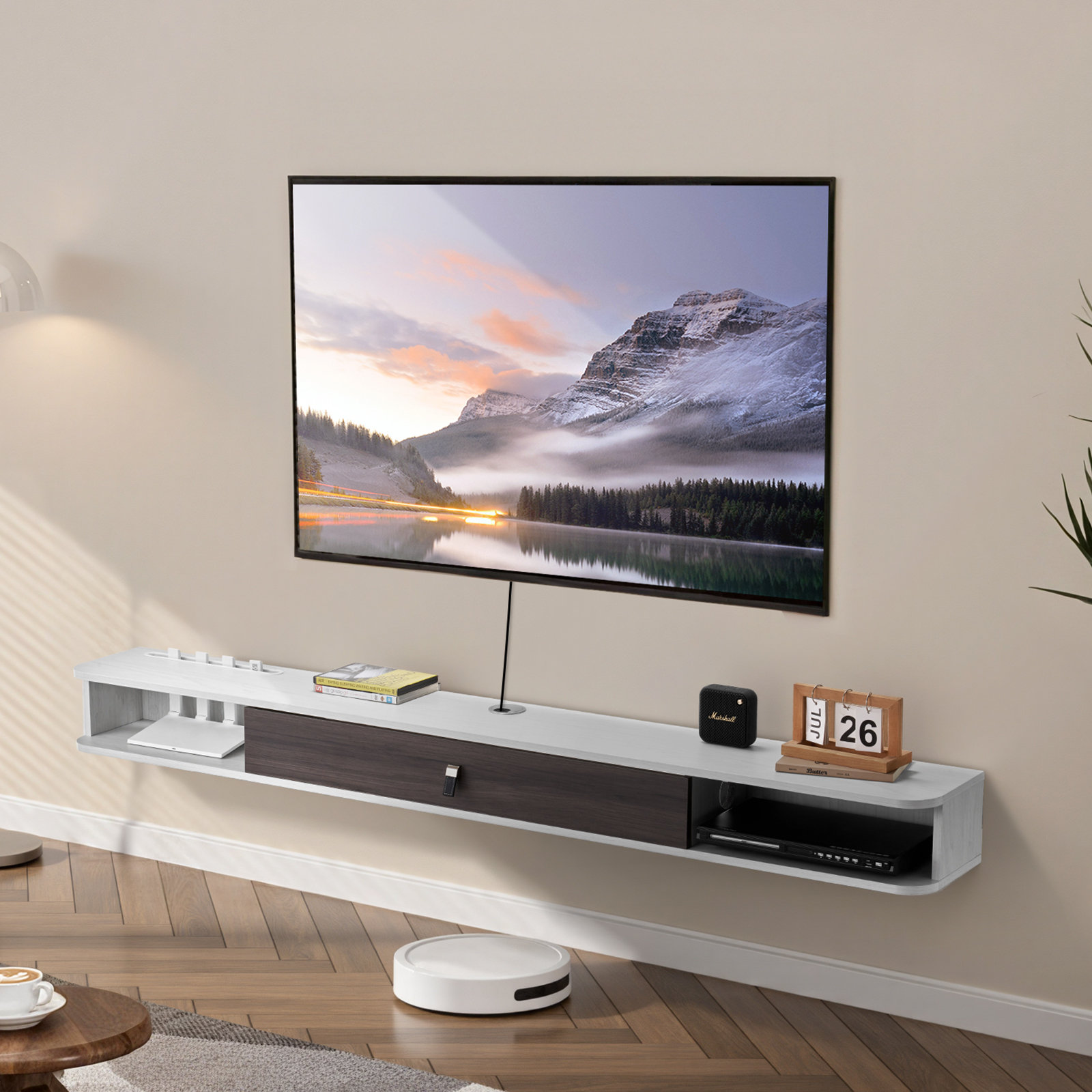 Wrought Studio™ Floating TV Stand, Wall Mount Entertainment Center with ...