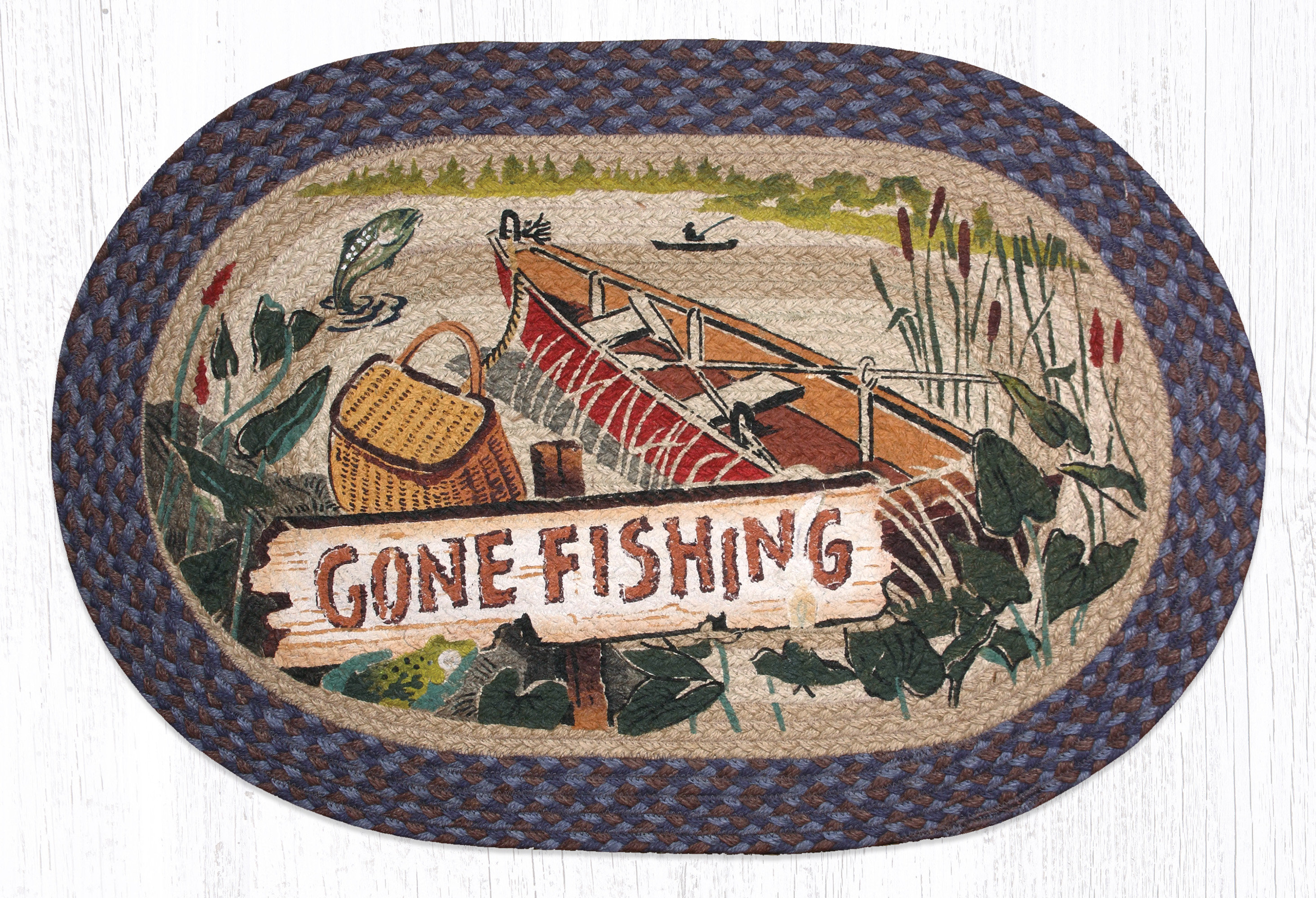Earth Rugs Gone Fishing Printed Area Rug & Reviews | Wayfair