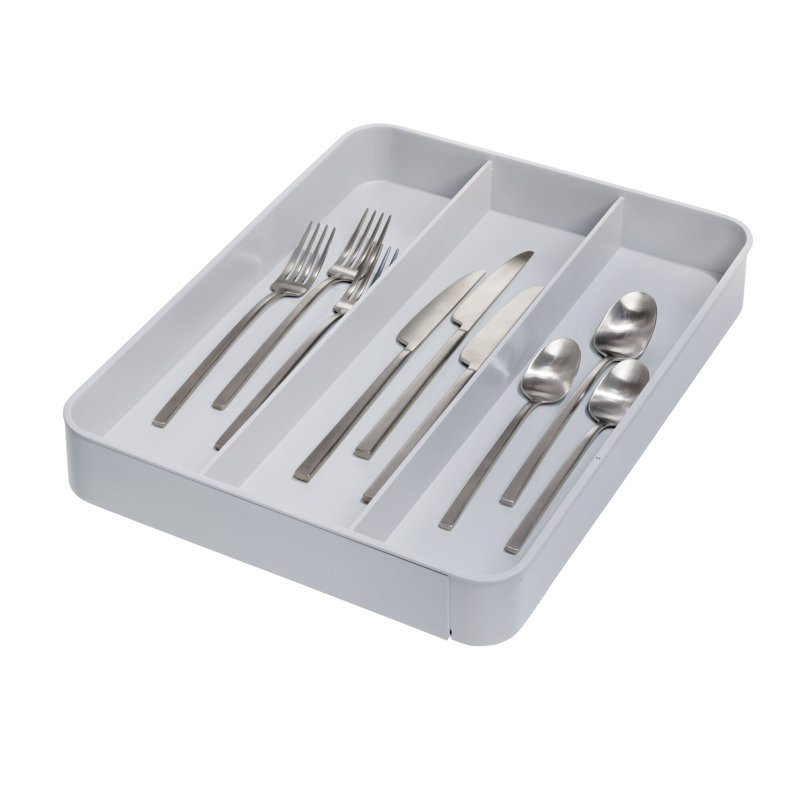 iDesign Eco Recycled Plastic Expandable Drawer Organizer Utensil Tray ...
